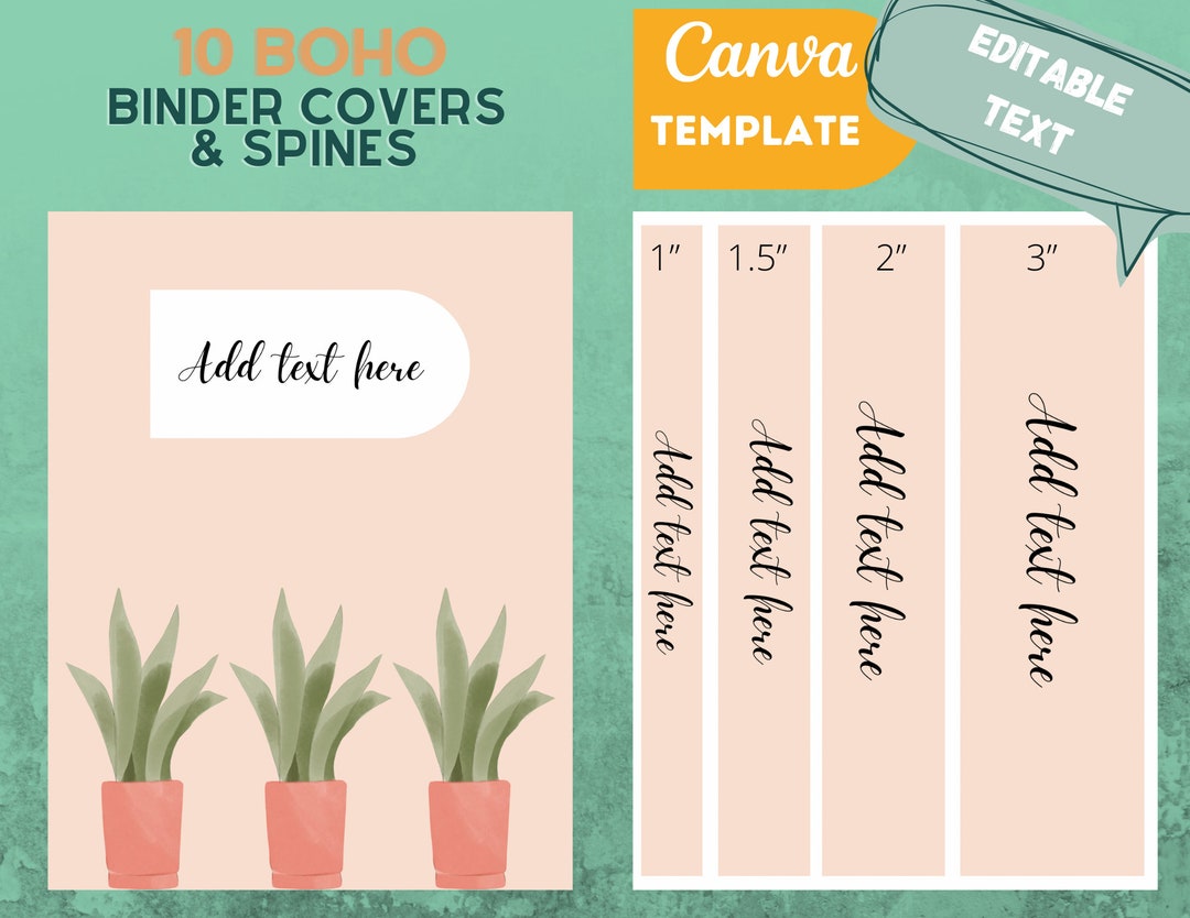 Boho Binder Covers and Spines Canva Templates - Editable - Teacher ...