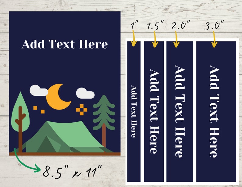 Camping Theme Binder Covers and Spines Canva Template - Editable ...