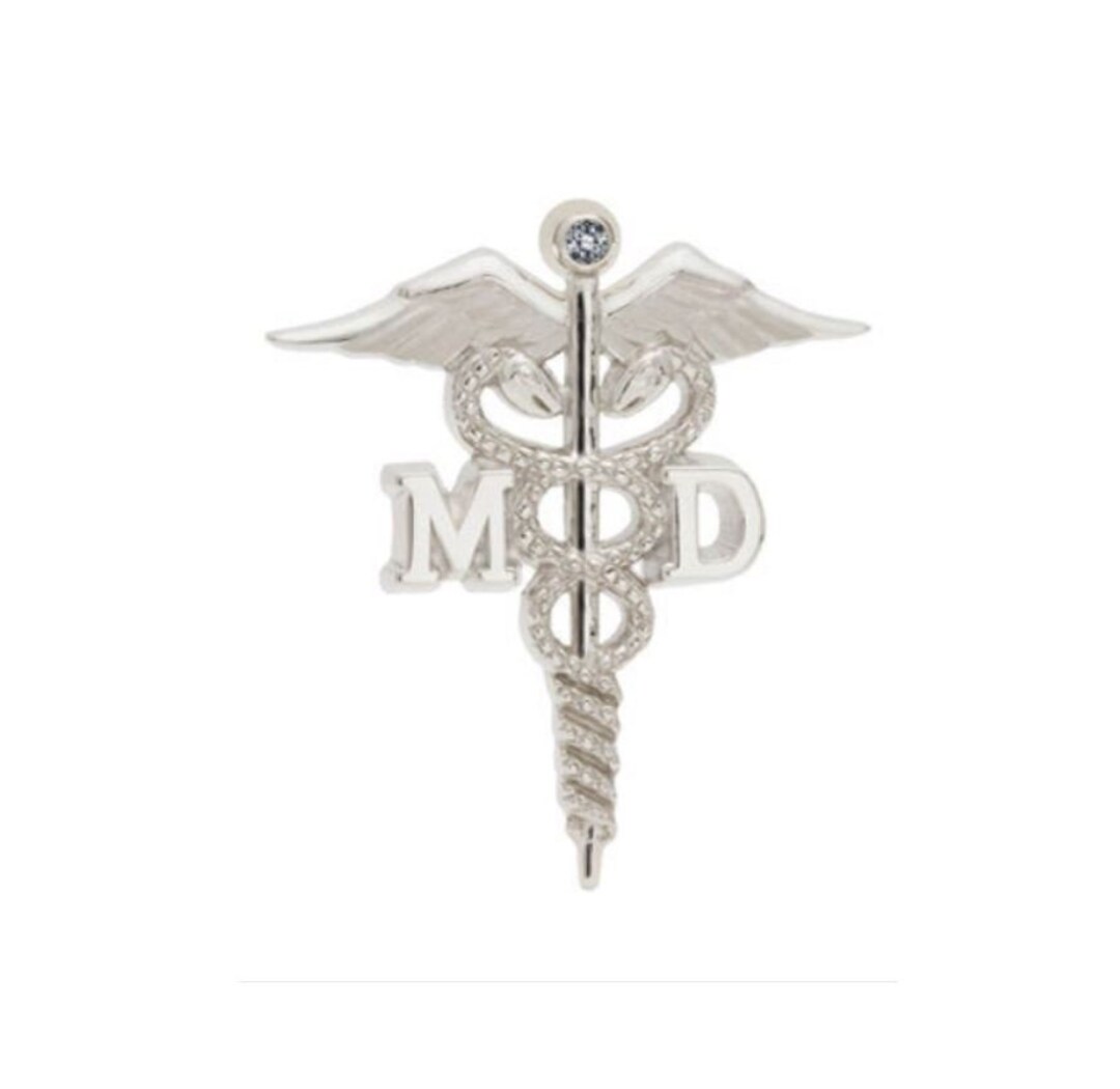 Doctor of Medicine Lapel Pin, Charm or Necklace in Sterling Silver, 10K ...