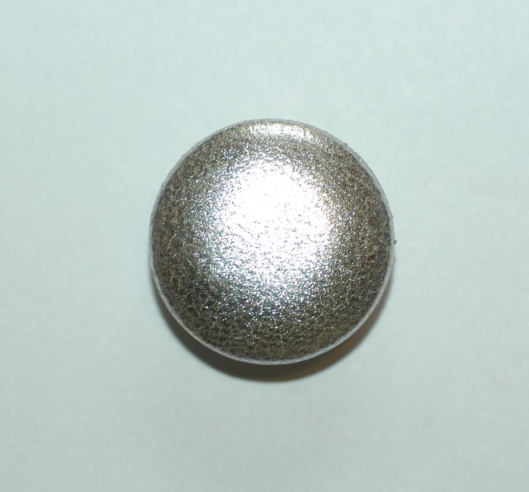Silver Leather Covered Button With Shank Back - Etsy