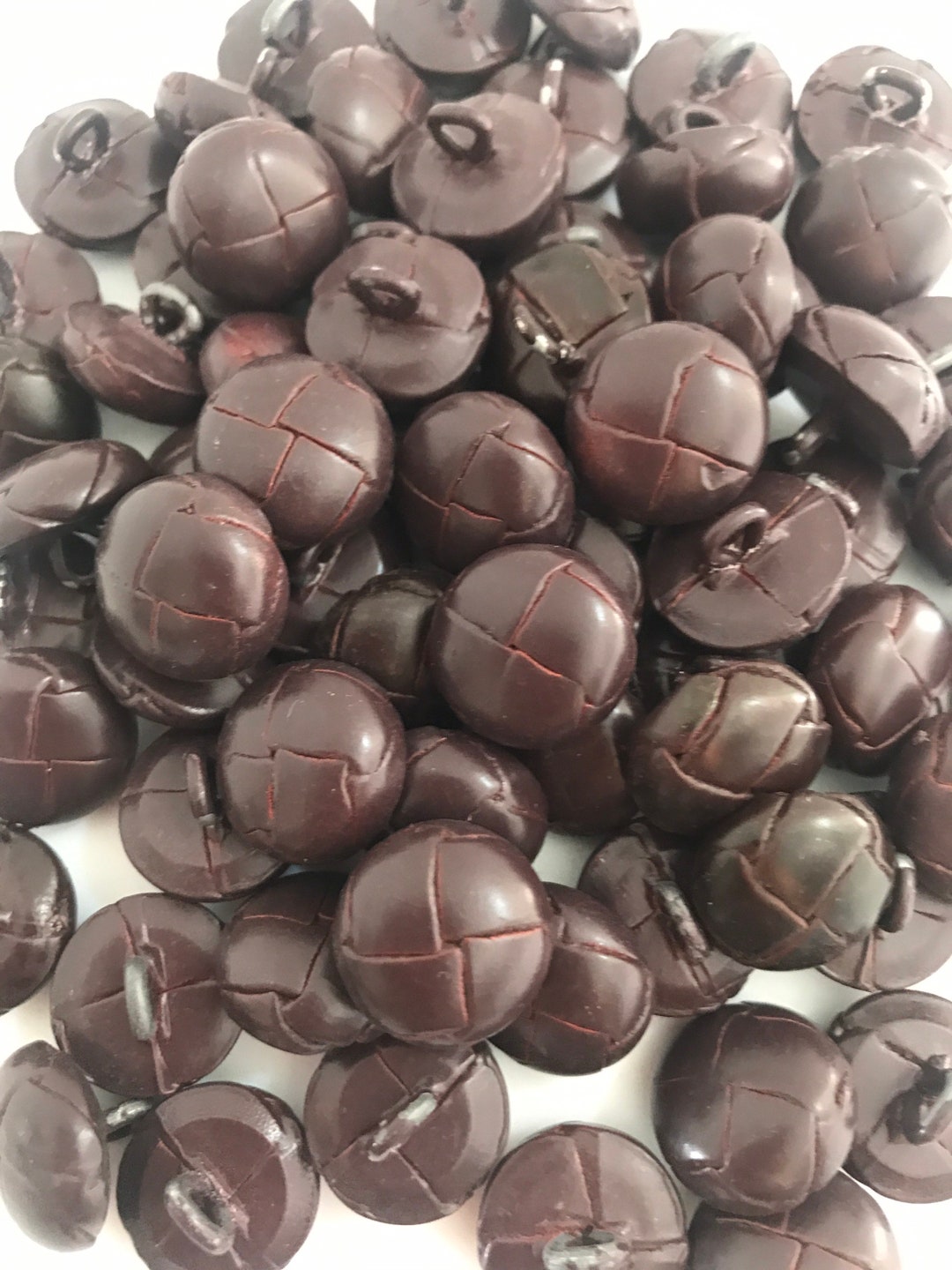 50 Burgundy Leather Woven Buttons Size 5/8” - Etsy