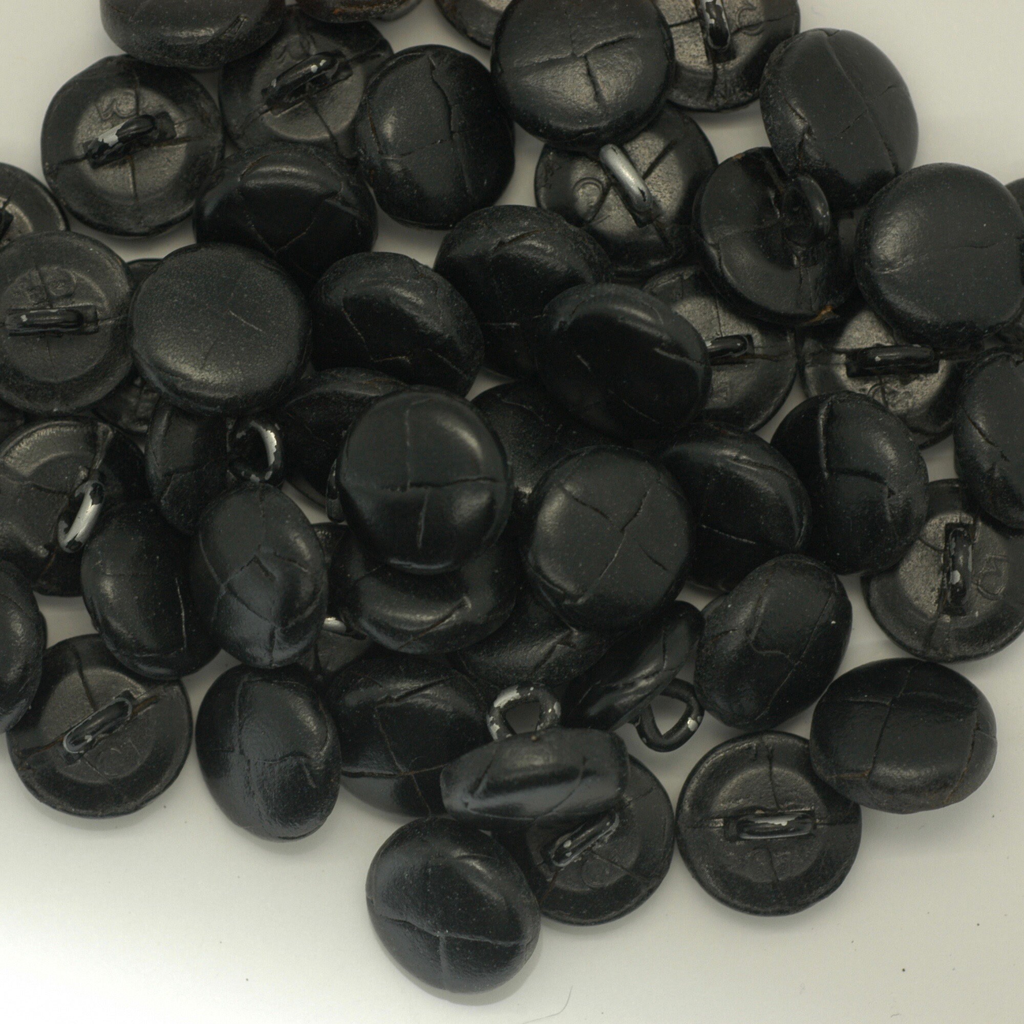 100 Black Leather Buttons 5/8 100 Pieces | Etsy