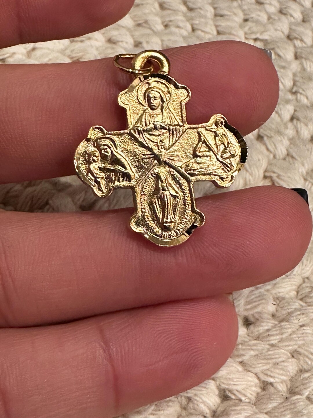 Vintage Gold Tone~four Way Scapular Medal Pendant - Etsy