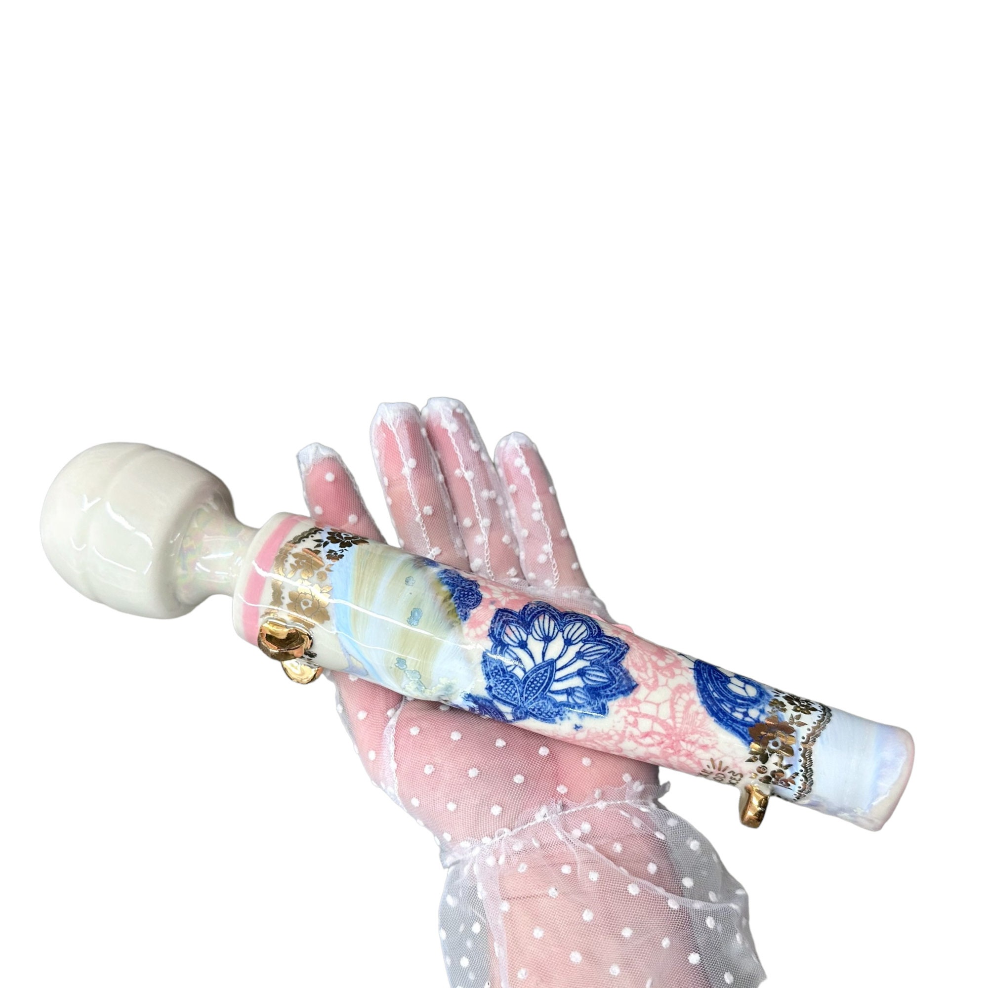 Drippy Vintage Floral & Lace Magic Wand Pipe