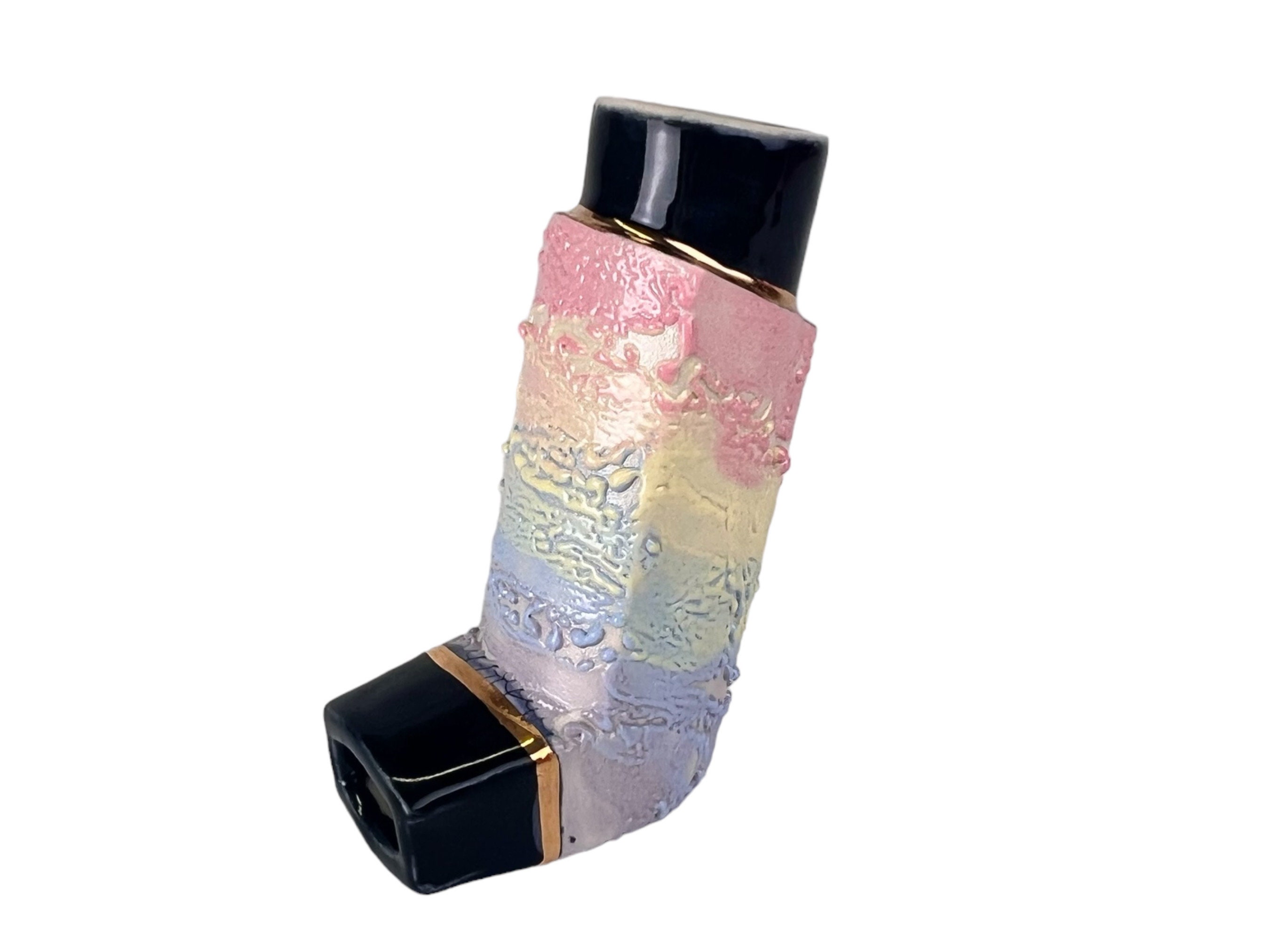 Textured Rainbow Inhaler Pipe