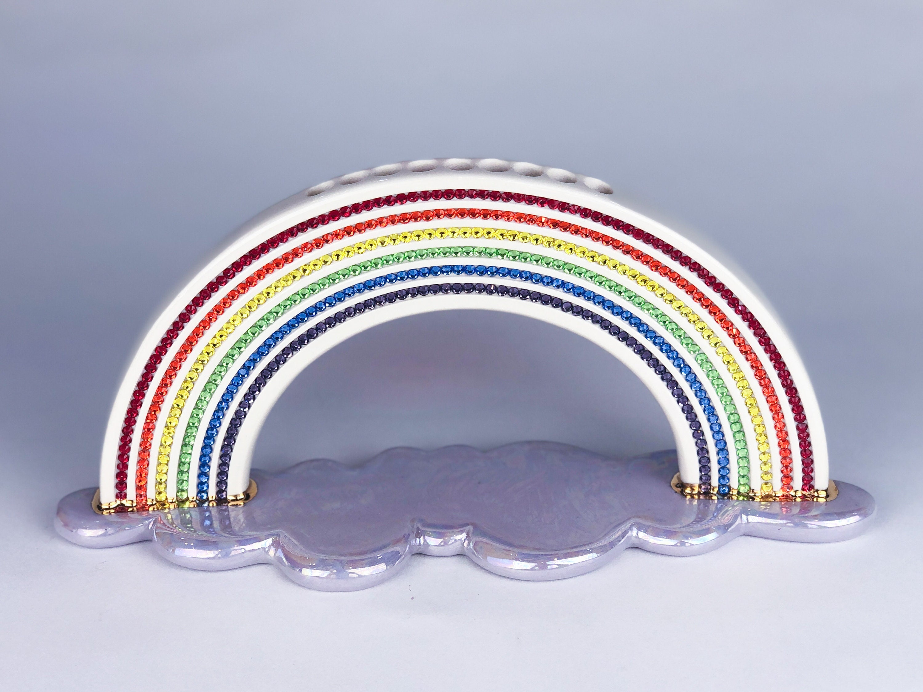 BEDAZZLED Rainbow Menorah