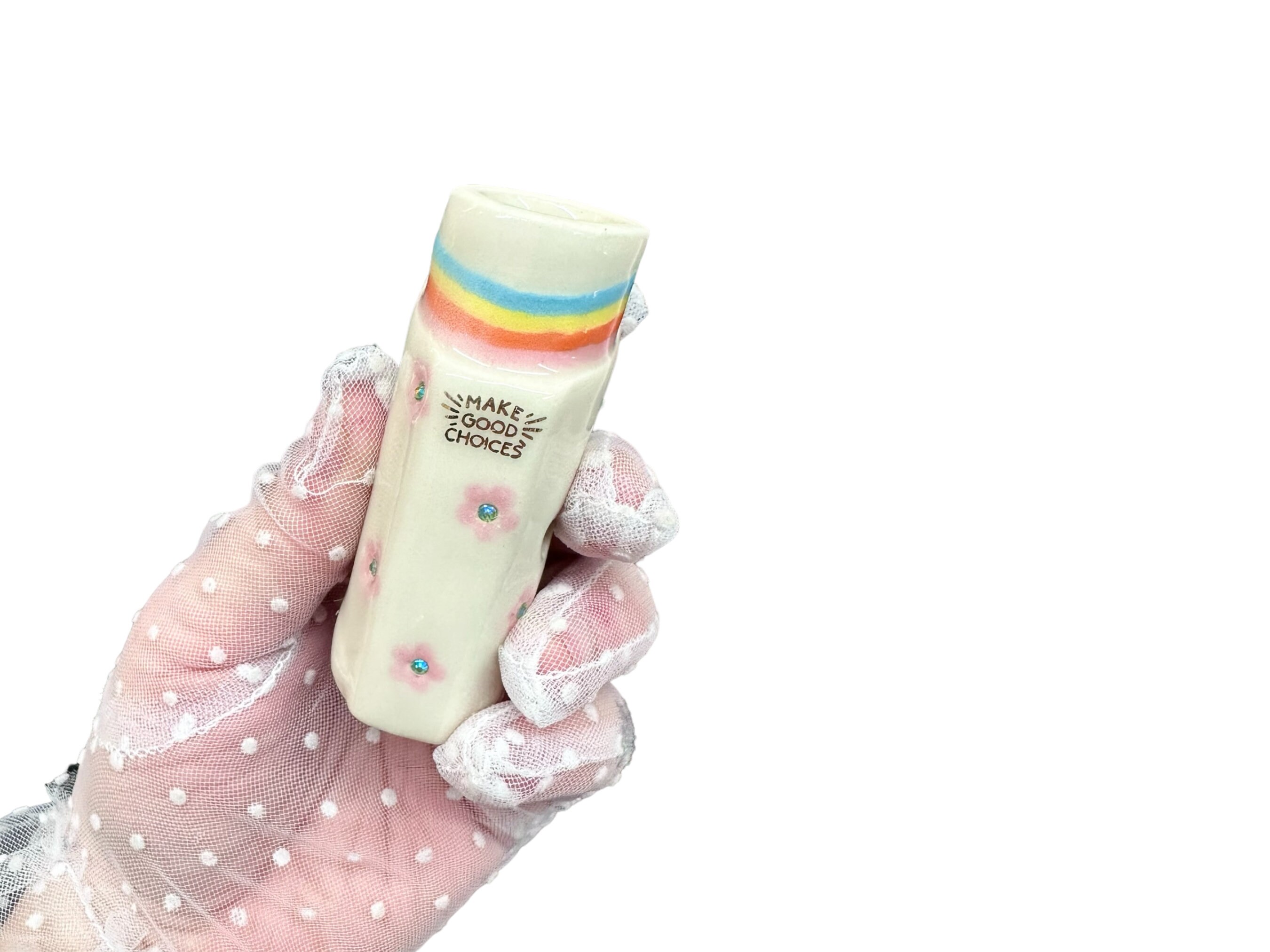 Bedazzled Flower Inhaler Pipe