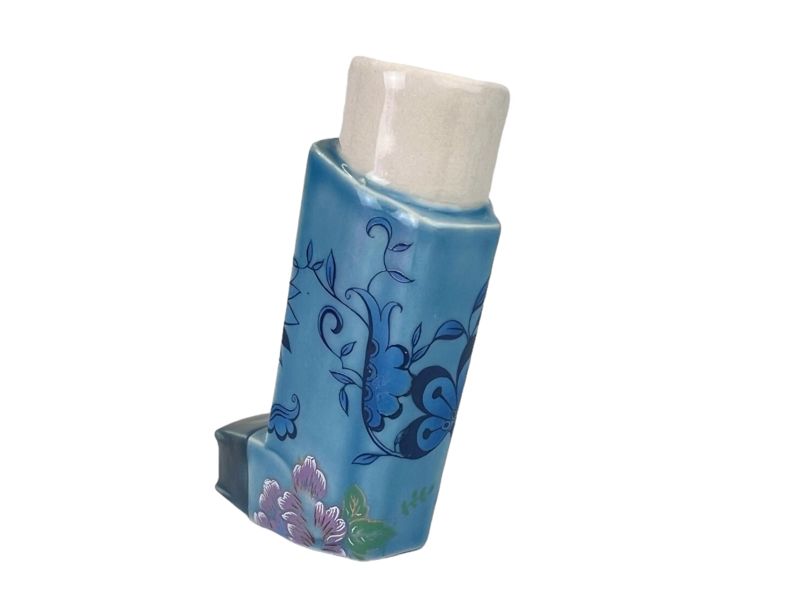 Vintage Blue Flower Inhaler Pipe 2