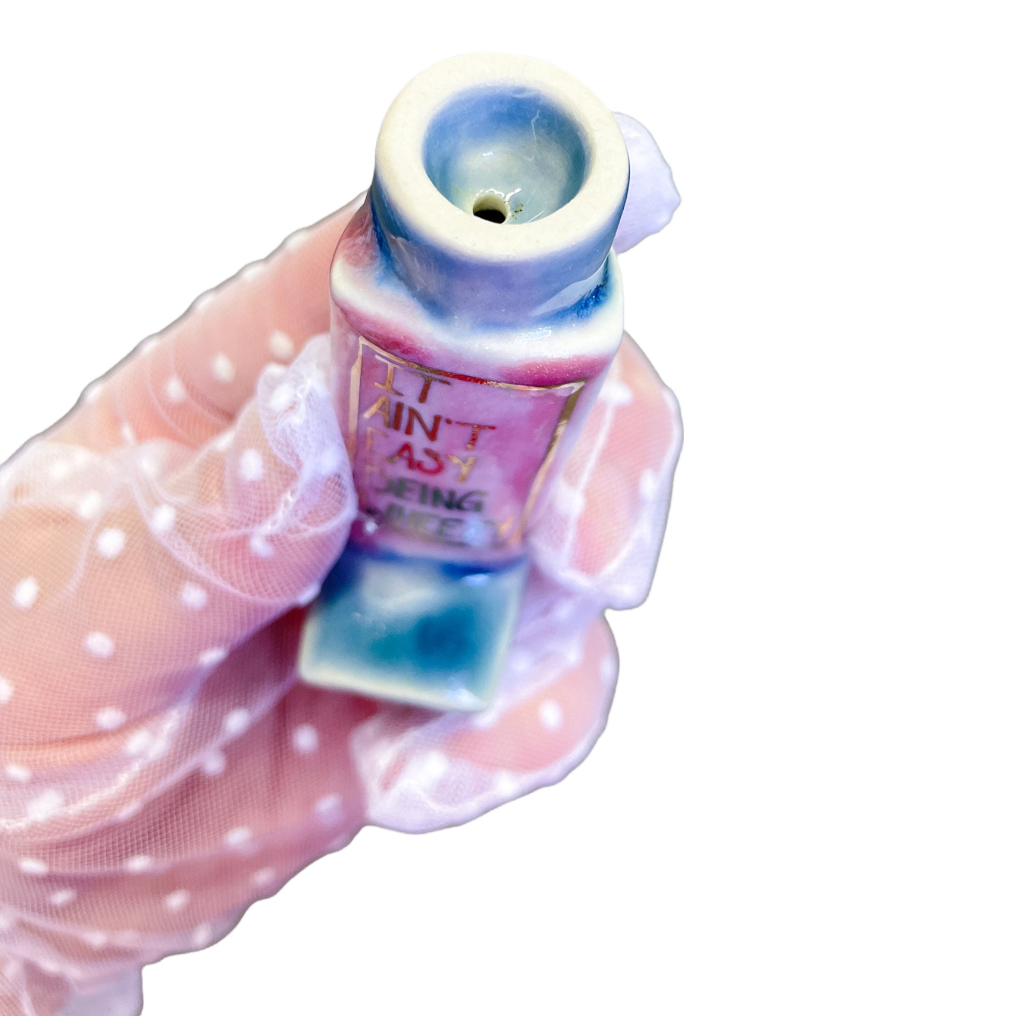 Wheezy Pink & Blue Inhaler Pipe