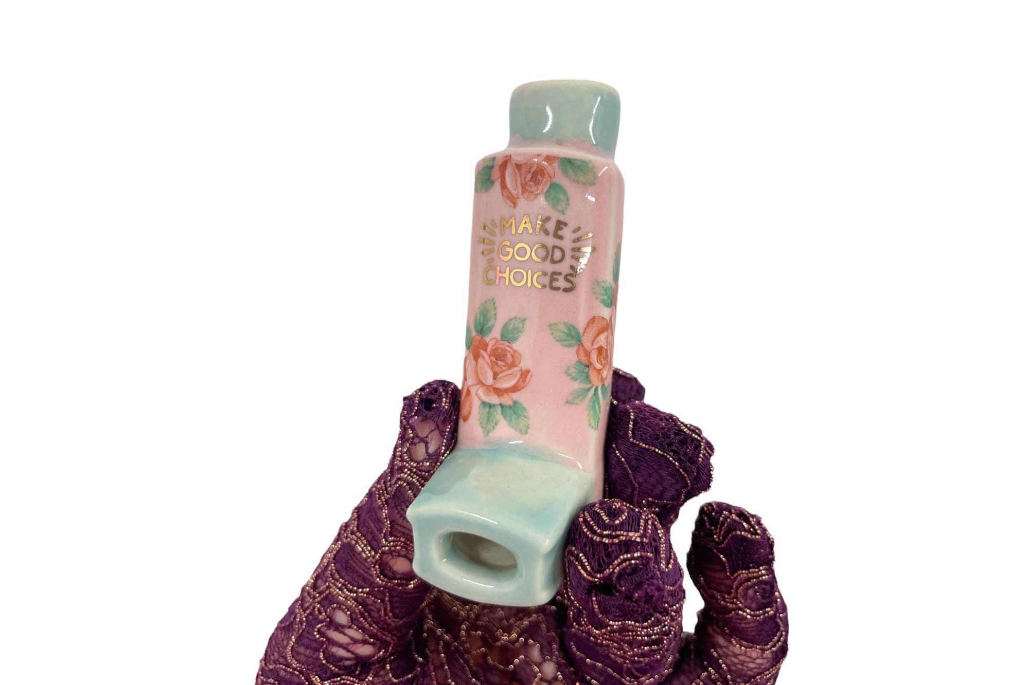 Floral Make Good Choices Inhaler Pipe