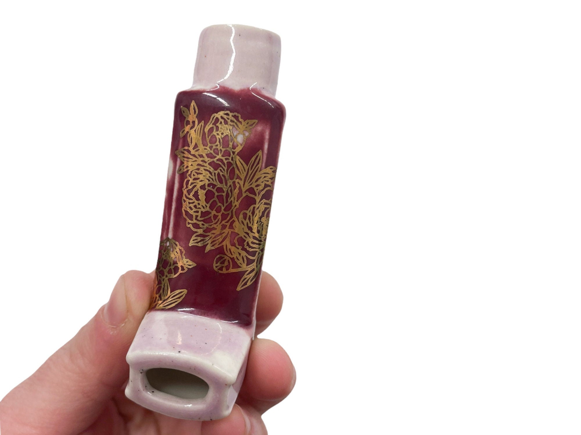 Floral Maroon Inhaler Pipe