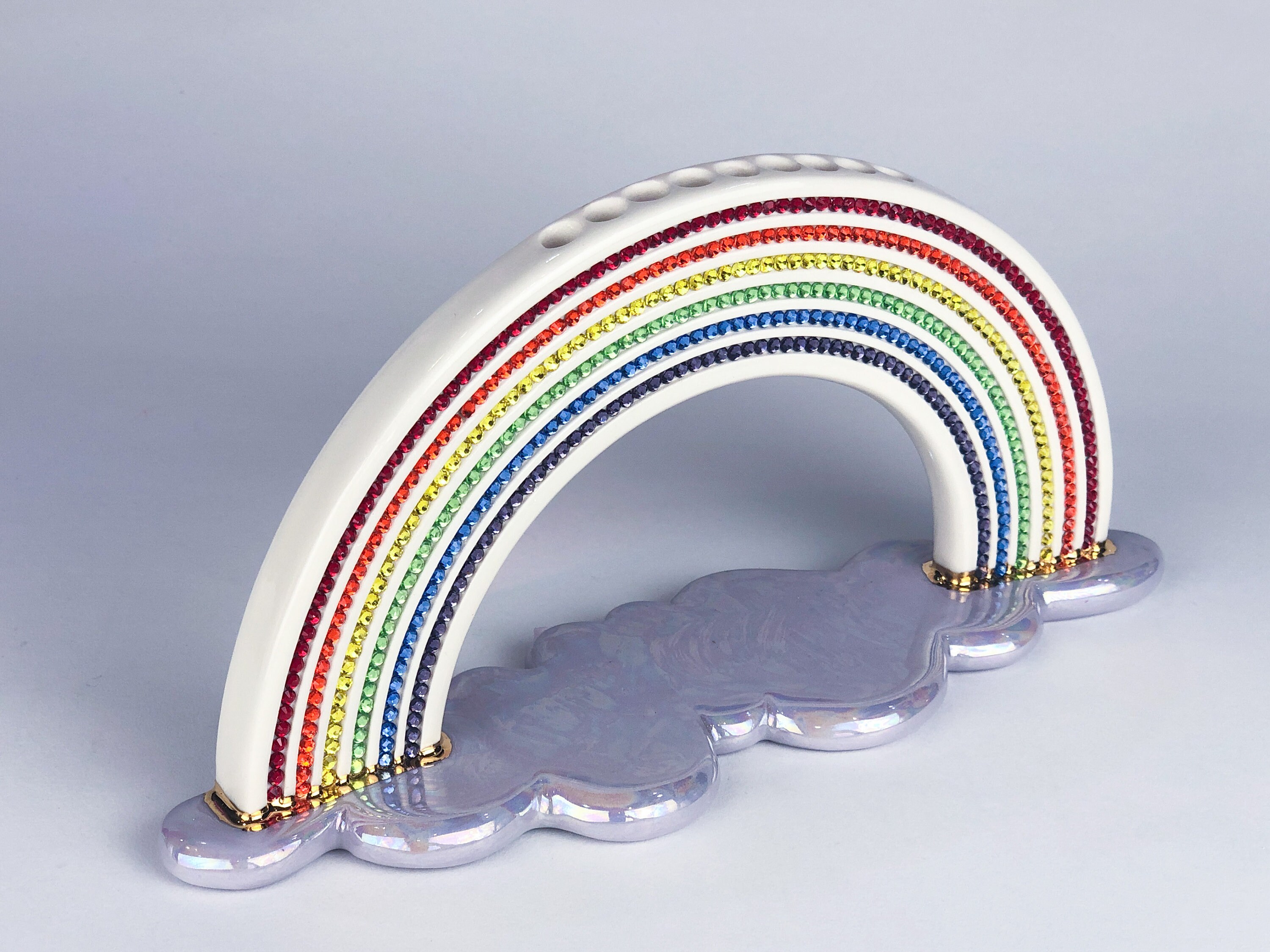 BEDAZZLED Rainbow Menorah