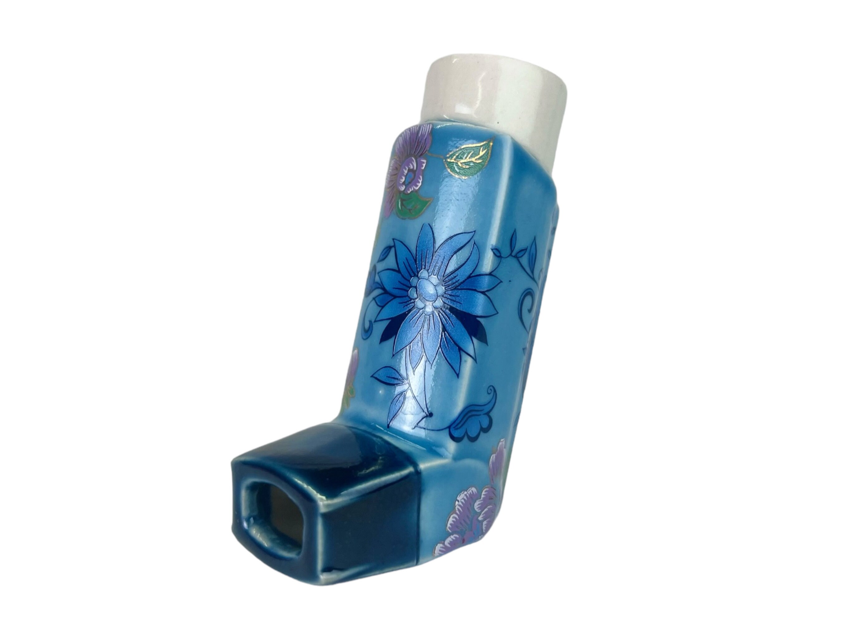 Vintage Blue Flower Inhaler Pipe 2