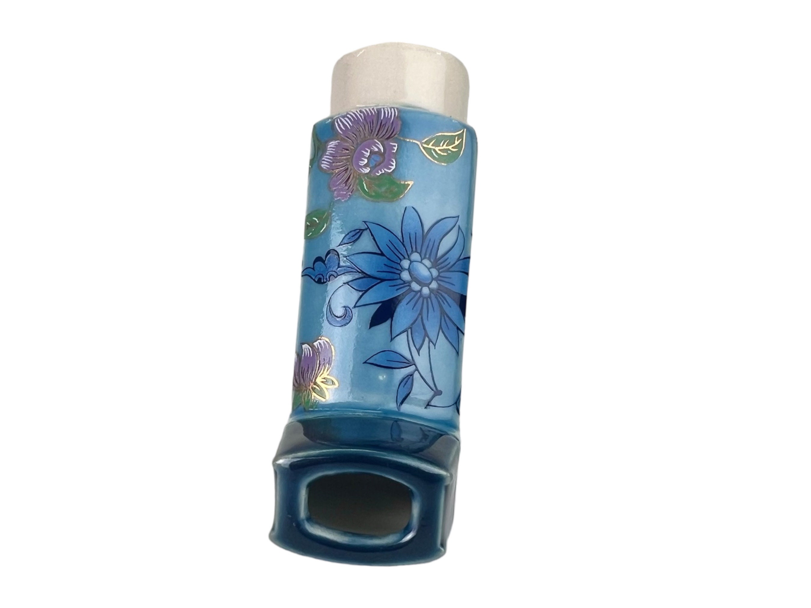 Vintage Blue Flower Inhaler Pipe 2
