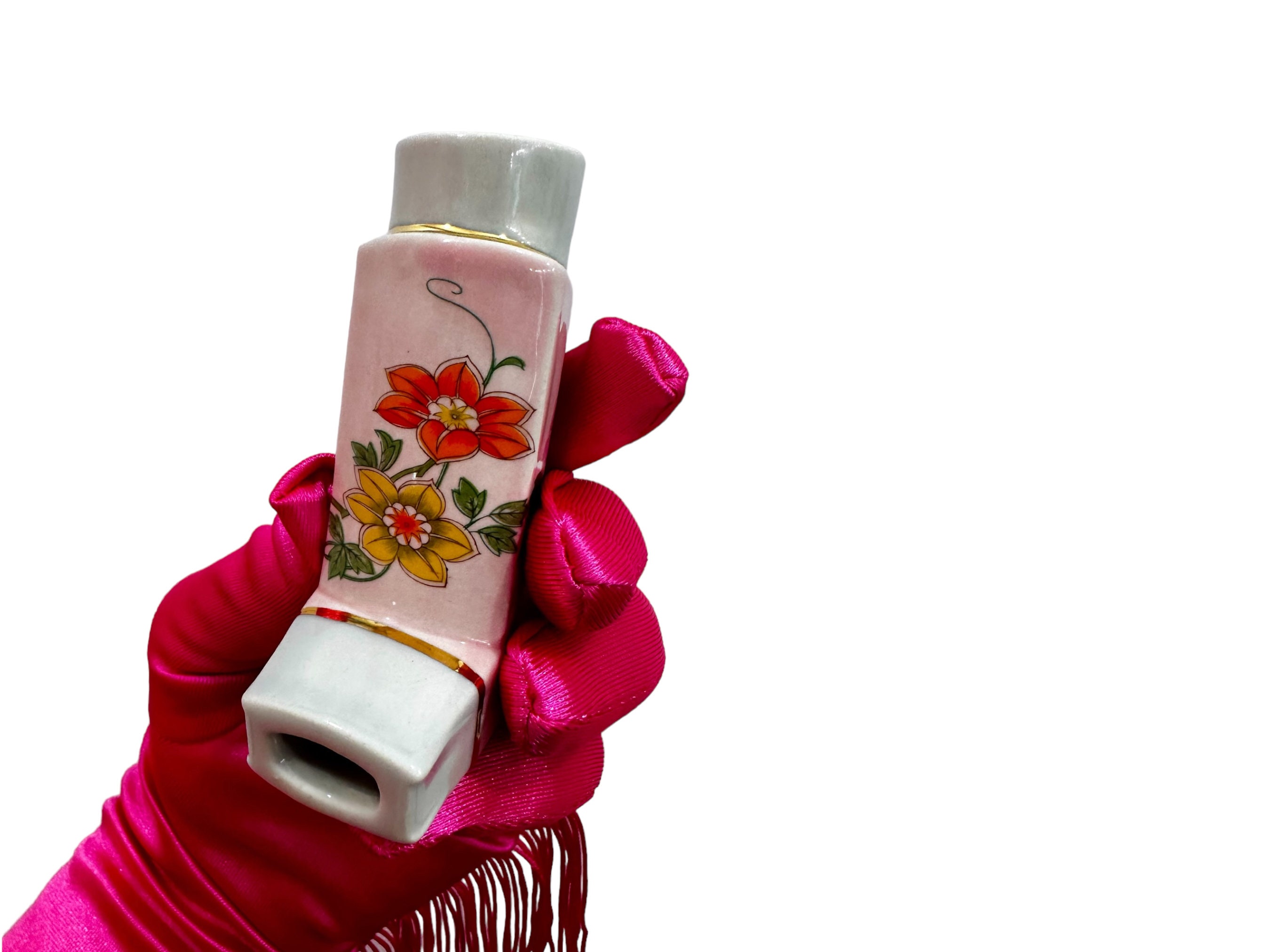 Floral Pink Inhaler Pipe