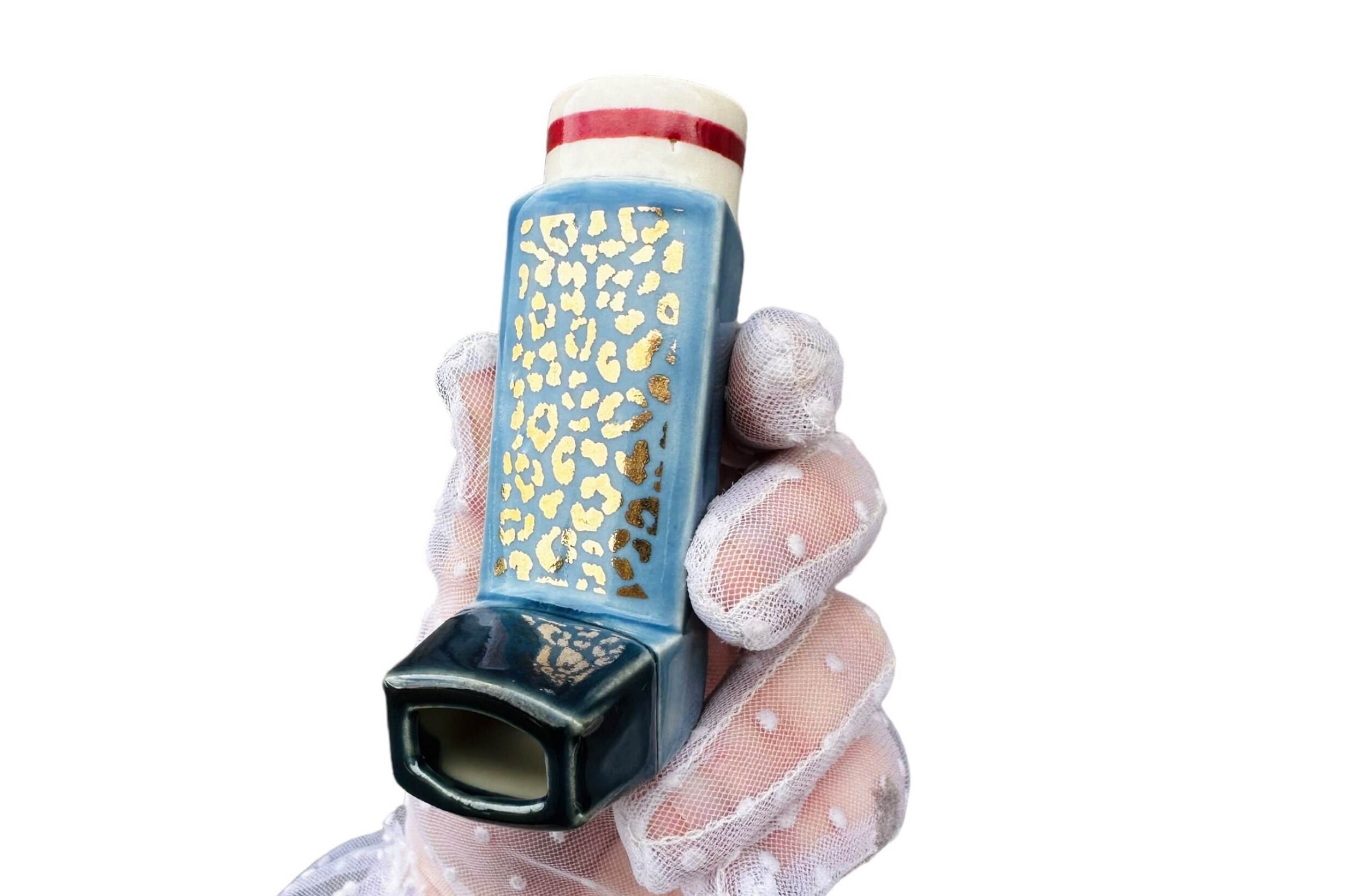 Gold Leopard Realistic Inhaler Pipe