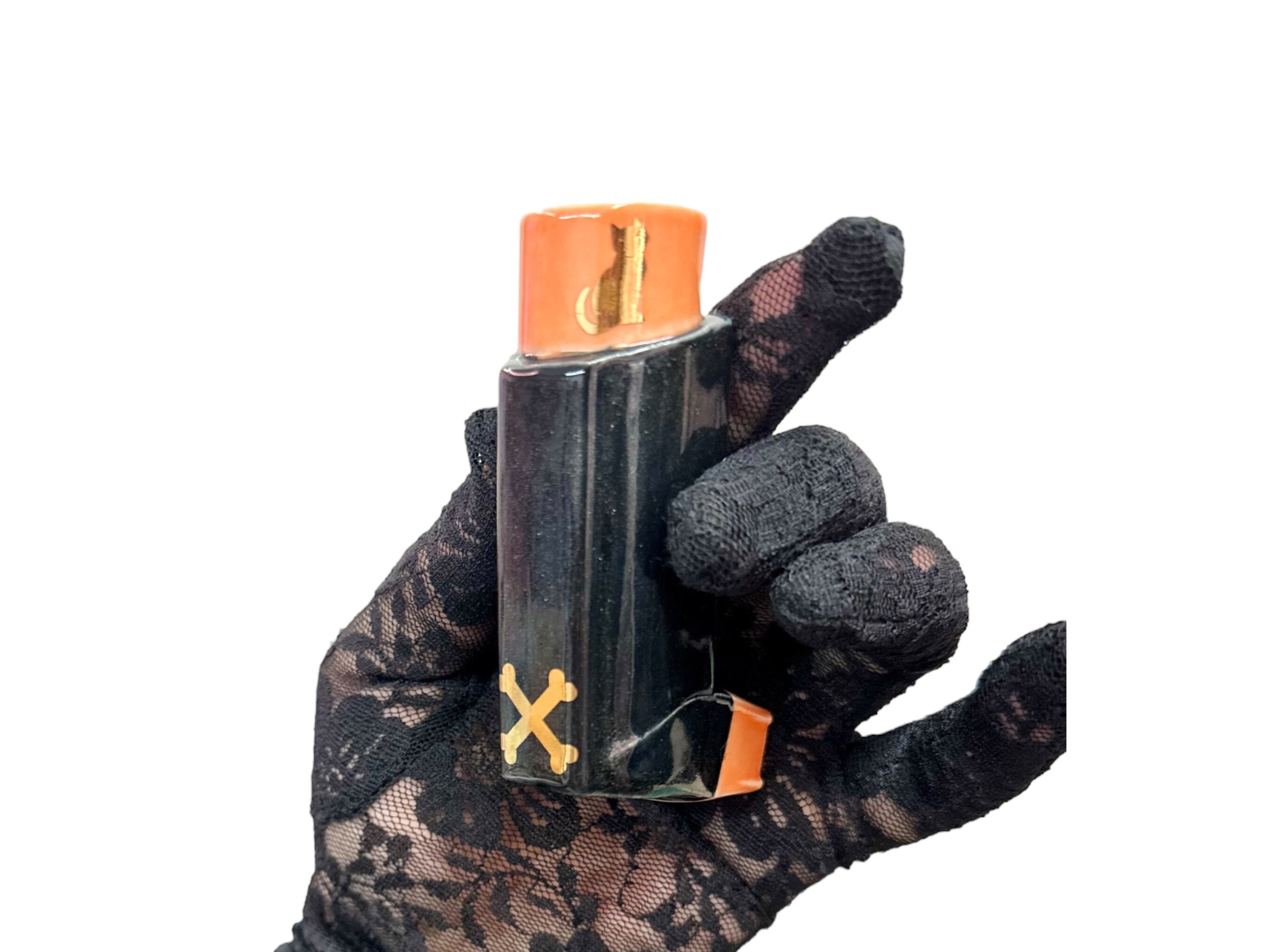 Vampire Orange and Black Inhaler Pipe