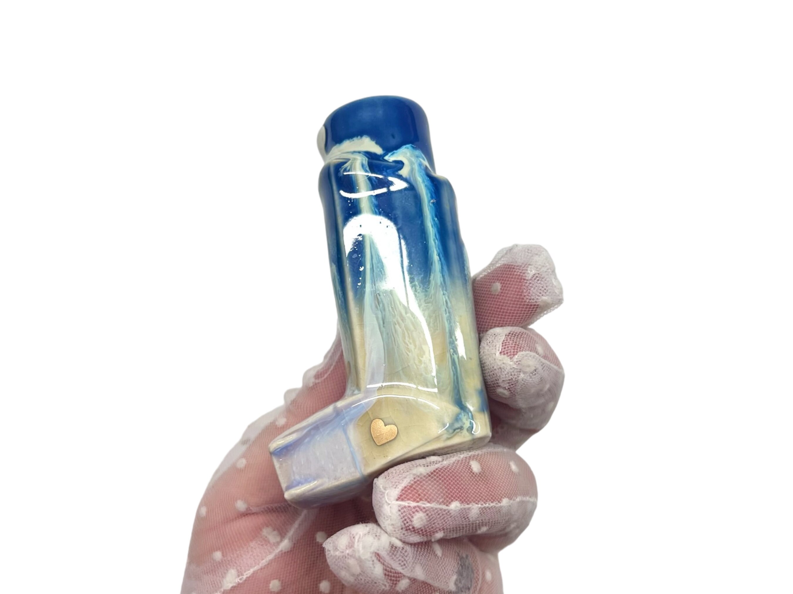 Drippy Tiny Heart Blue Inhaler Pipe