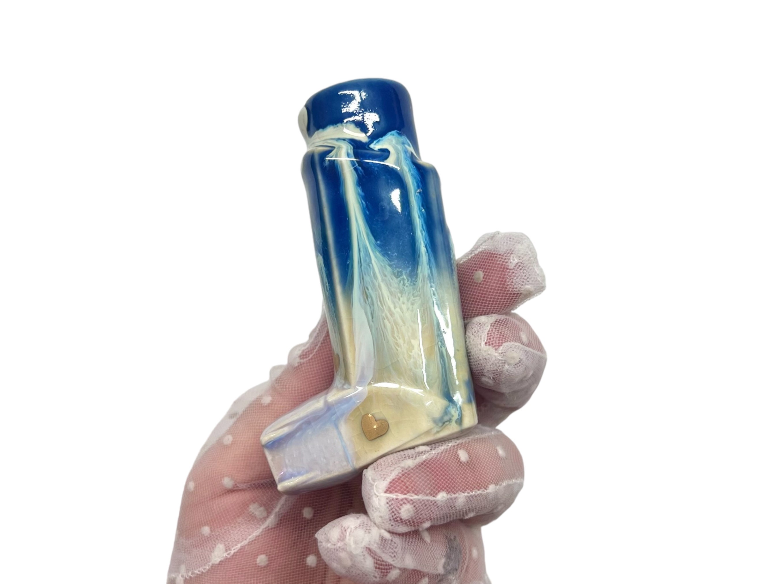Drippy Tiny Heart Blue Inhaler Pipe