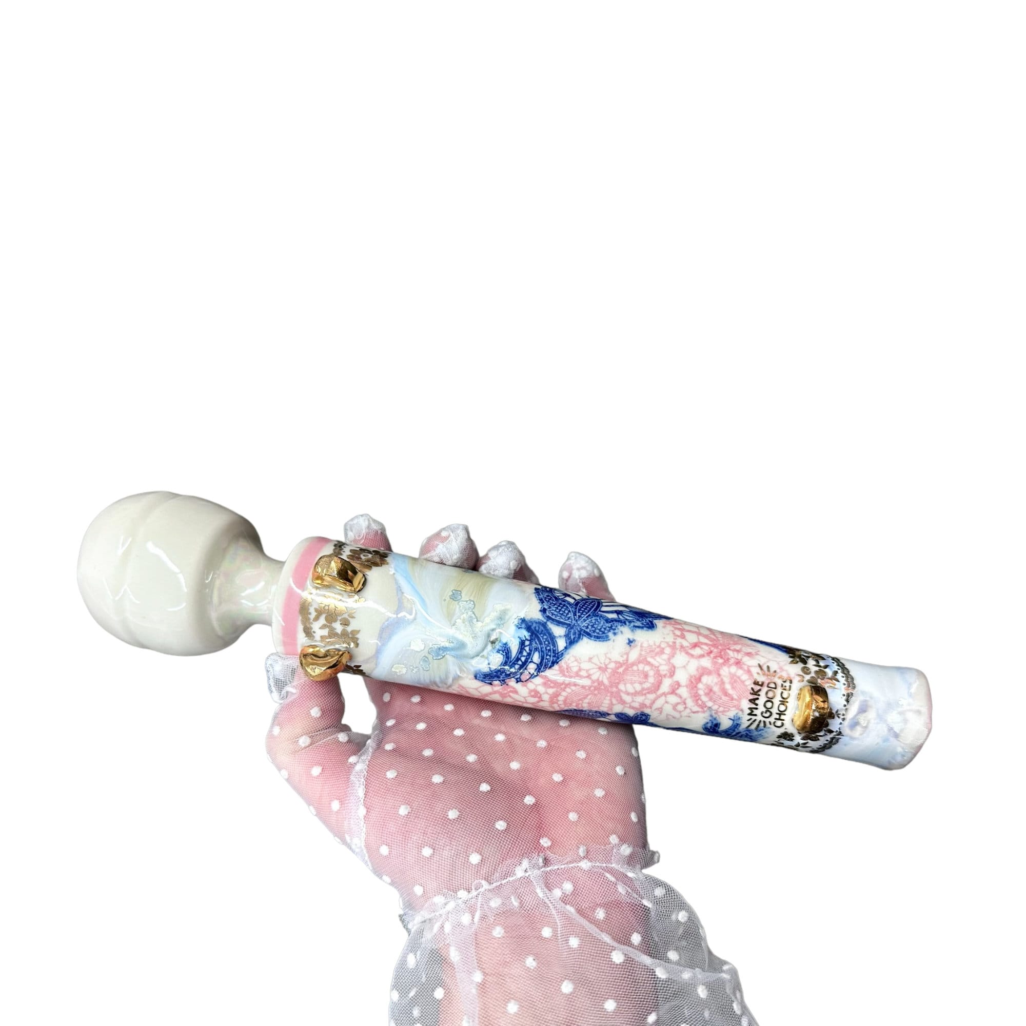 Drippy Vintage Floral & Lace Magic Wand Pipe