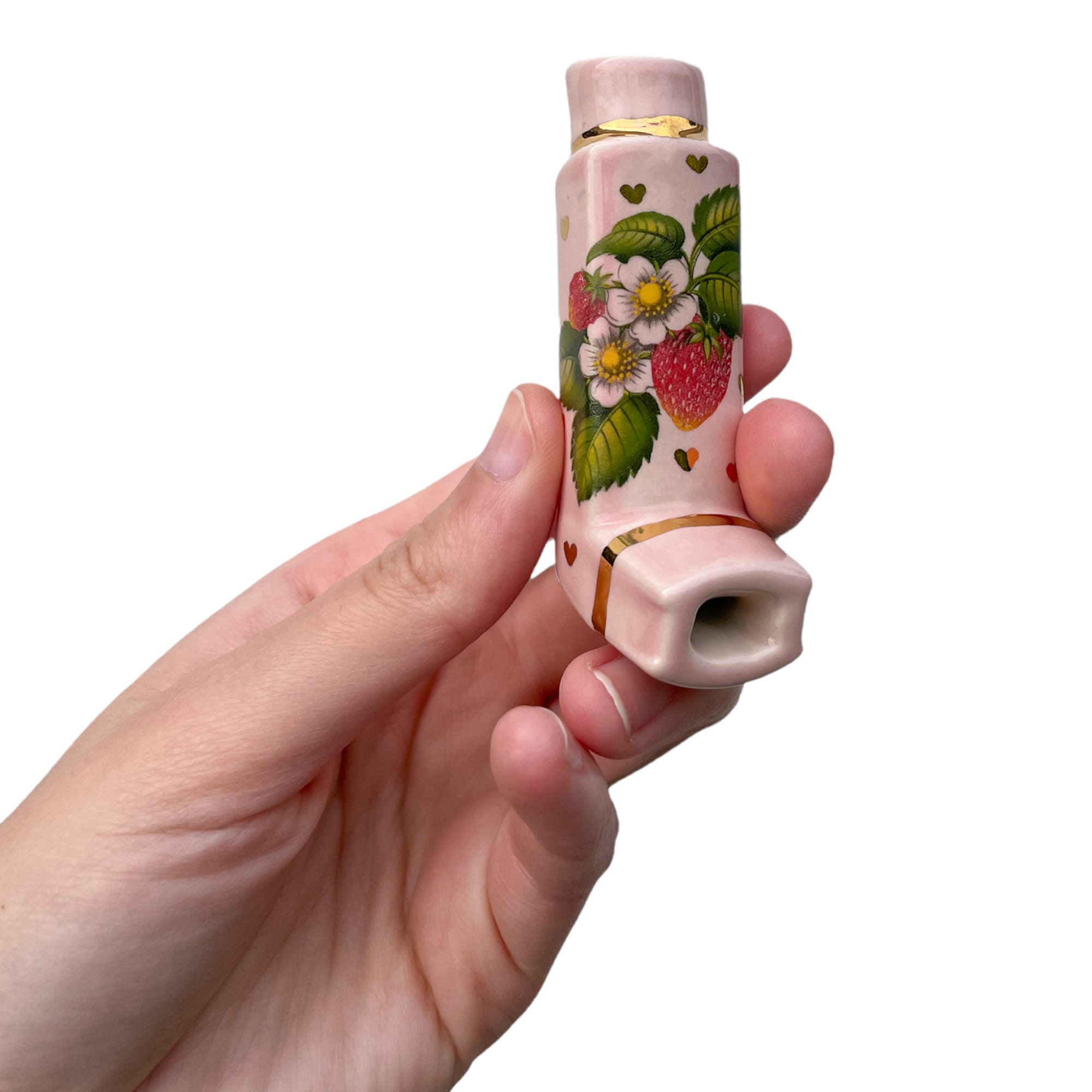 Pink Strawberry Inhaler Pipe