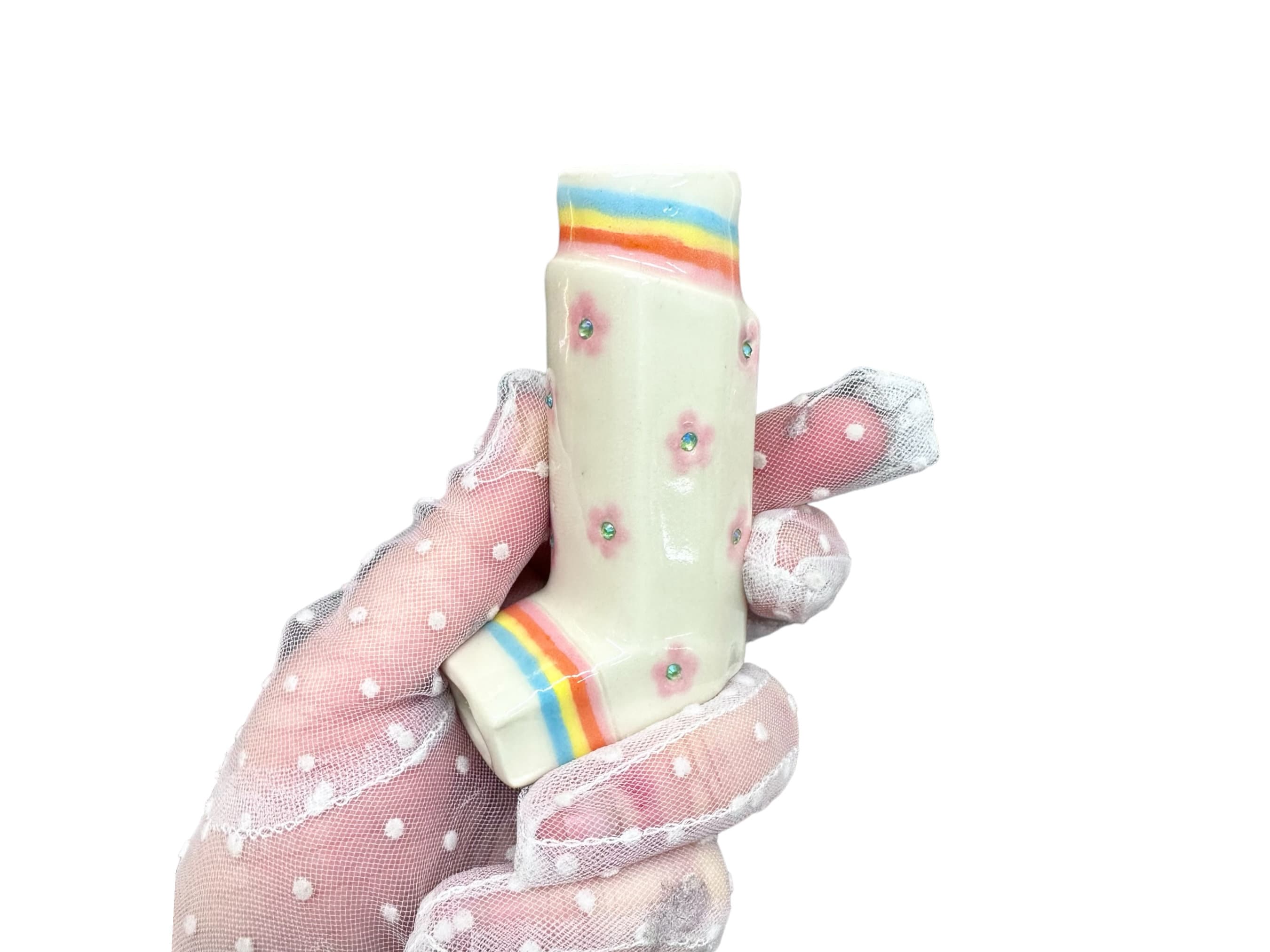 Bedazzled Flower Inhaler Pipe