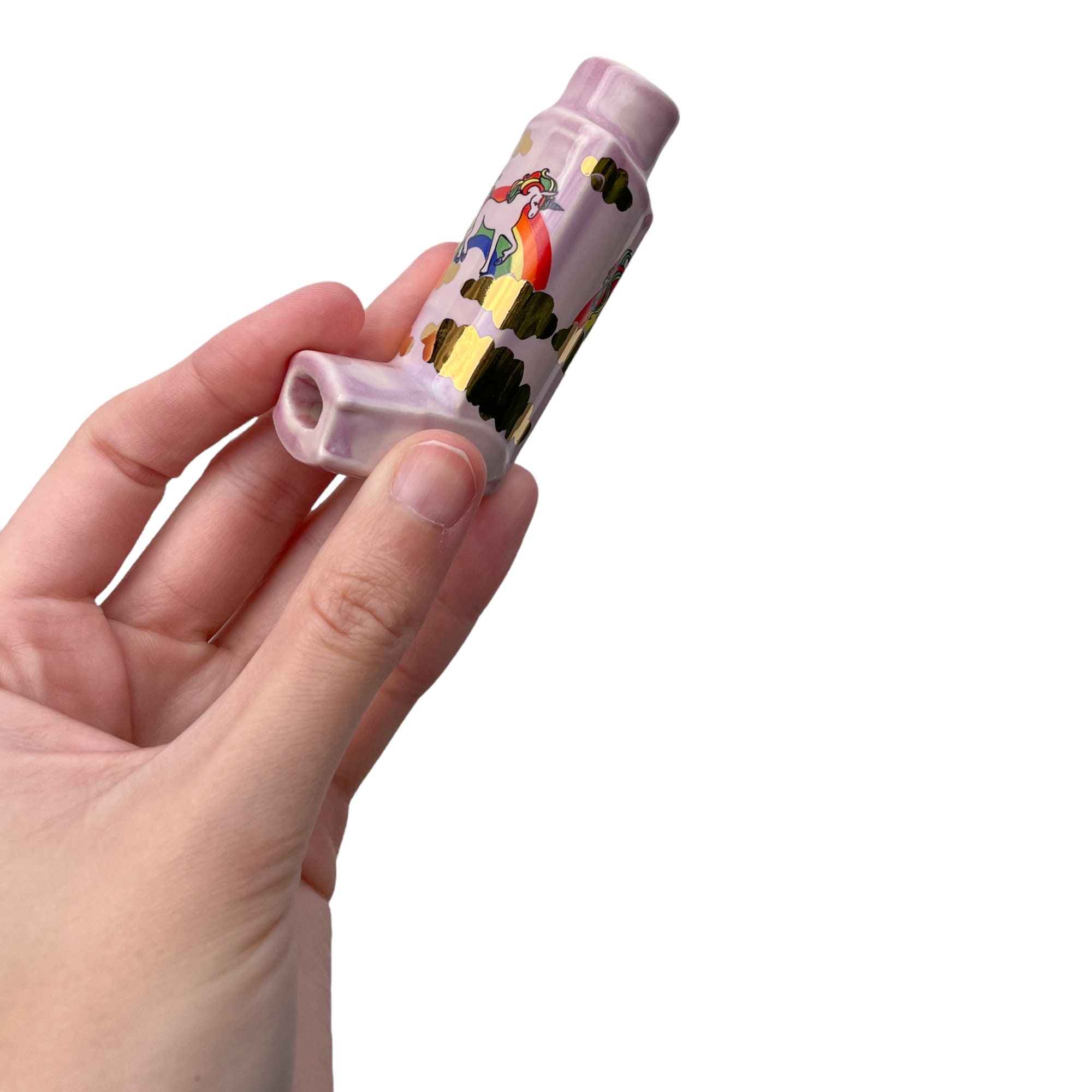 Lavender Rainbow Unicorn Inhaler Pipe