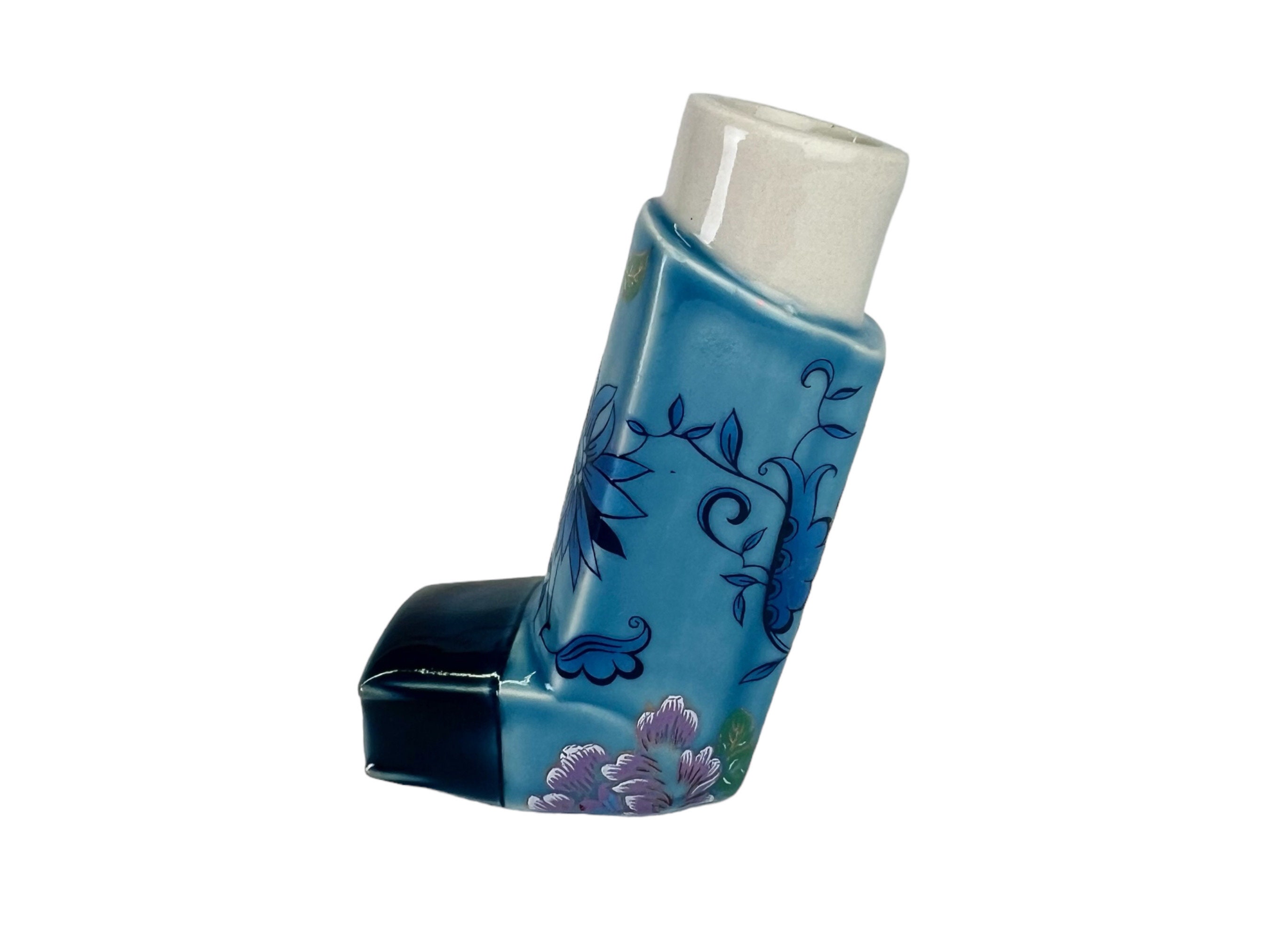 Vintage Blue Flower Inhaler Pipe 2