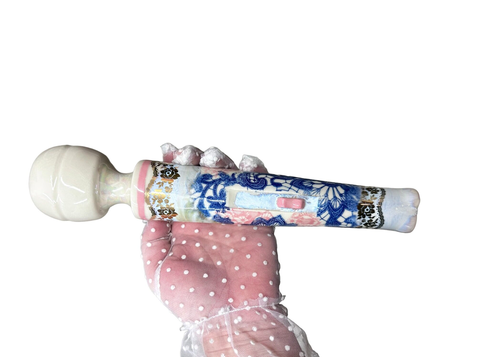 Drippy Vintage Floral & Lace Magic Wand Pipe