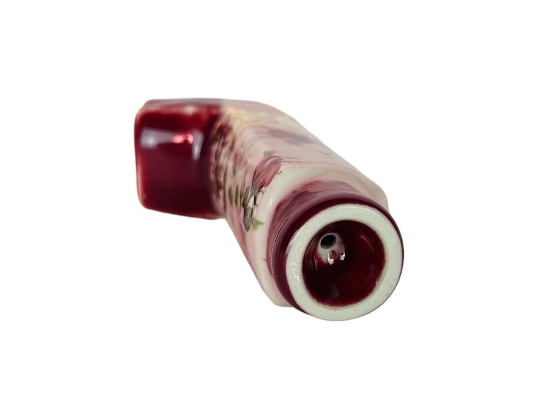 Vintage Floral Lace Pink and Maroon Inhaler Pipe
