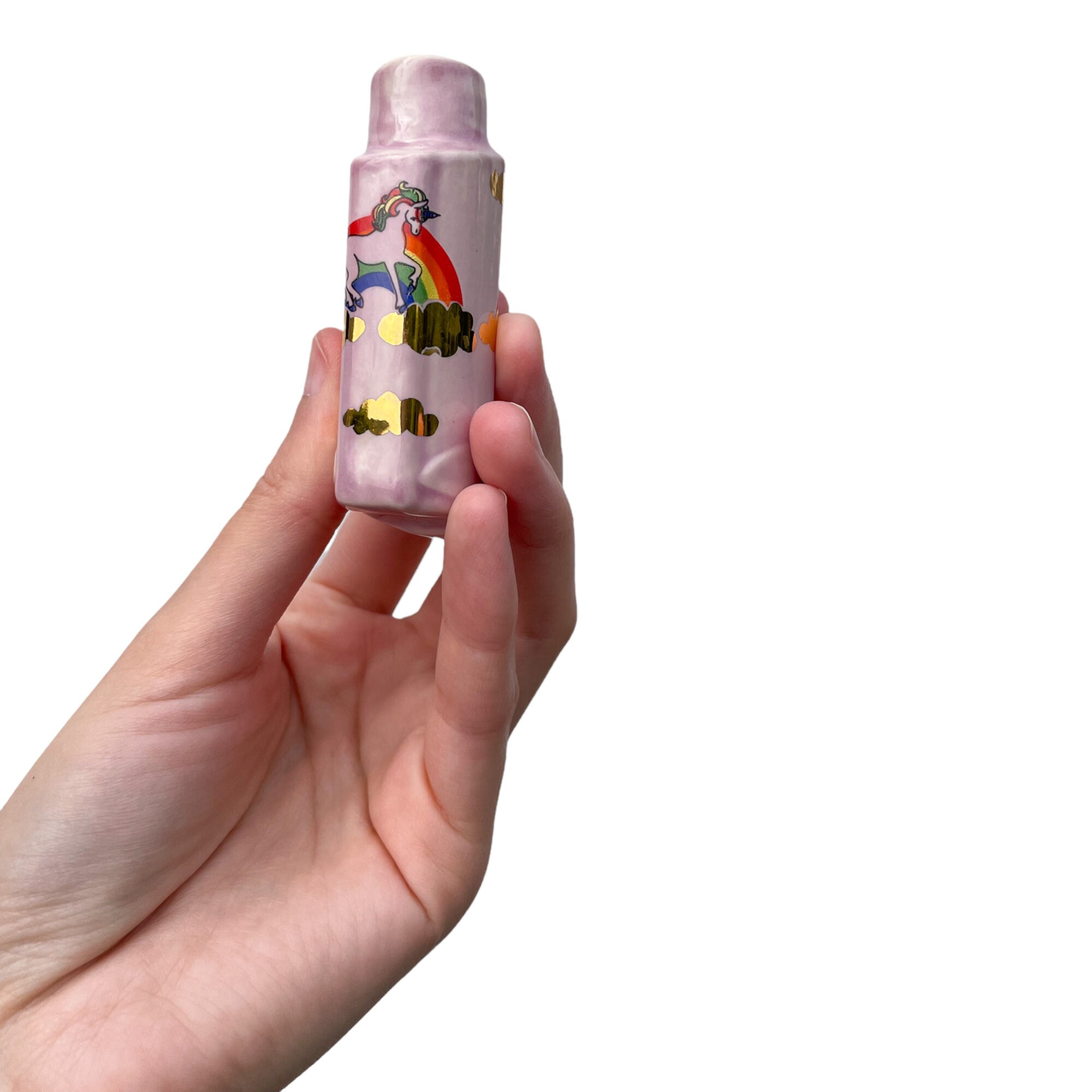 Lavender Rainbow Unicorn Inhaler Pipe