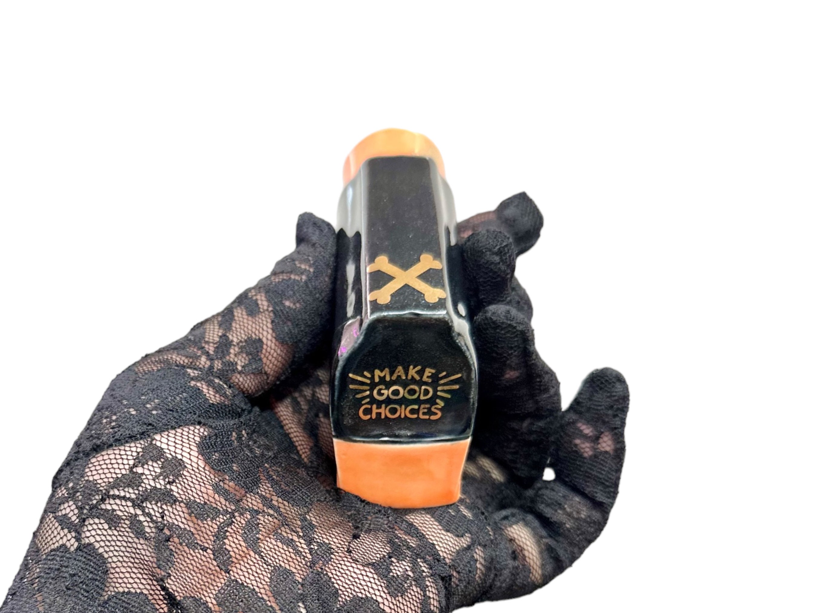Vampire Orange and Black Inhaler Pipe