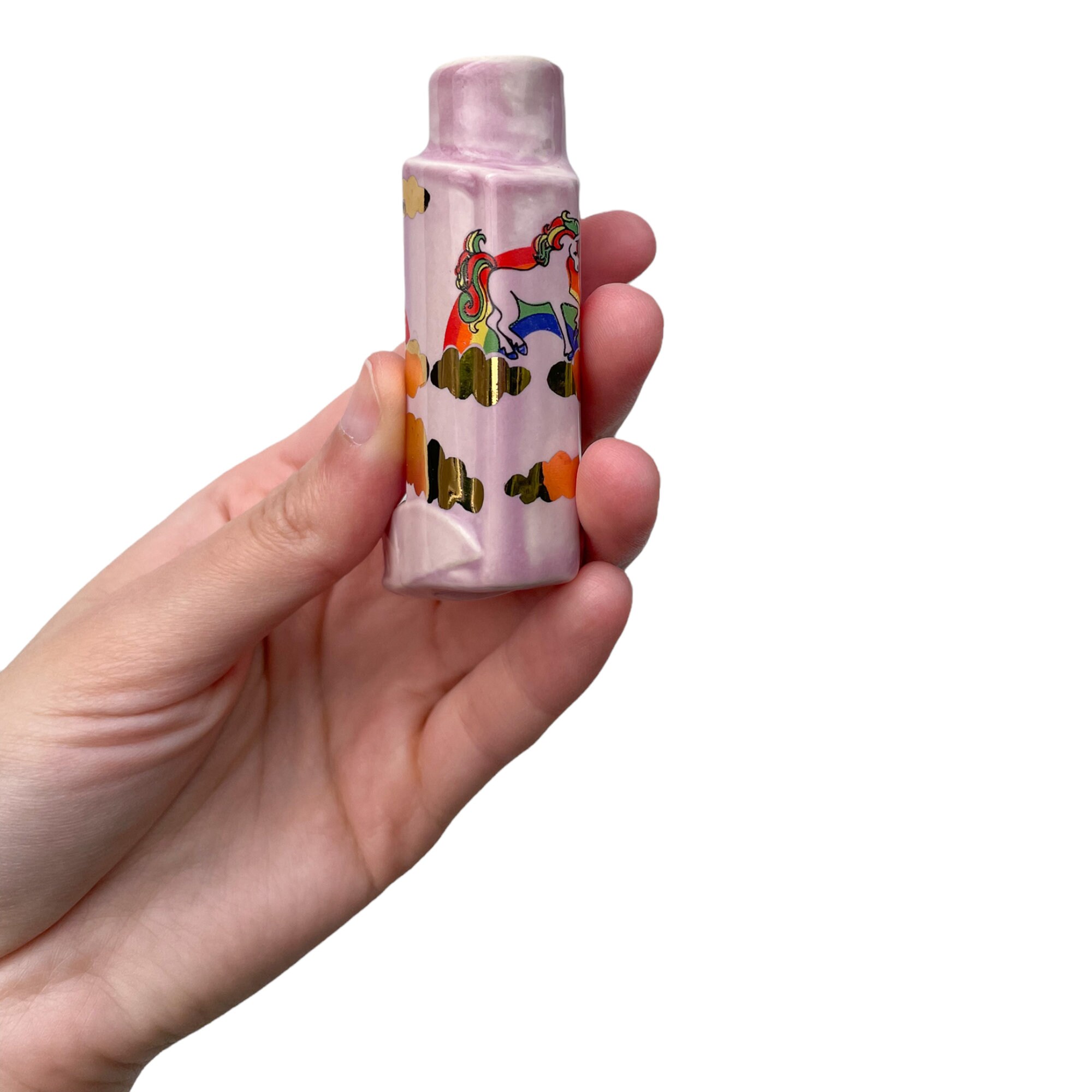 Lavender Rainbow Unicorn Inhaler Pipe