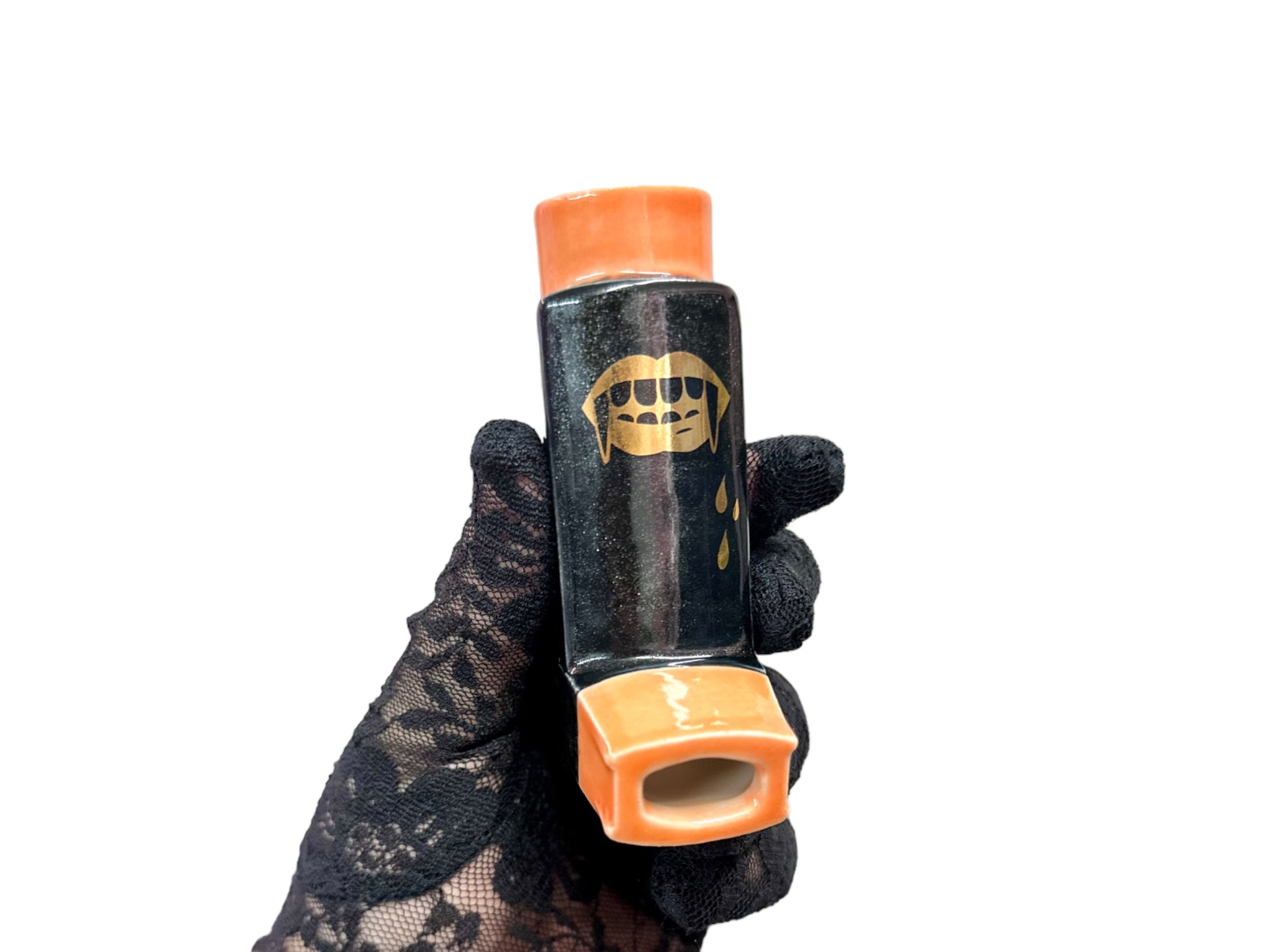 Vampire Orange and Black Inhaler Pipe