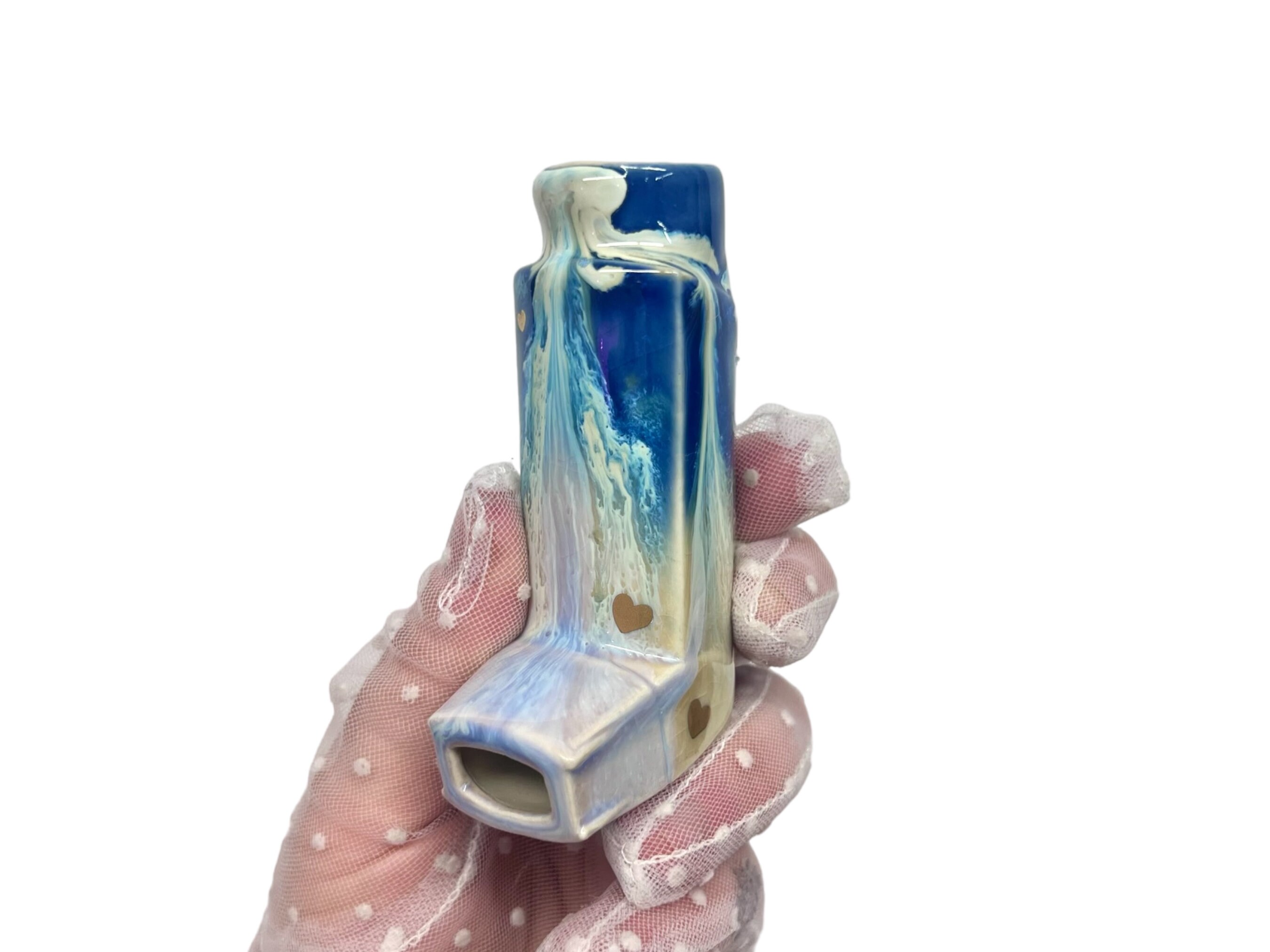 Drippy Tiny Heart Blue Inhaler Pipe