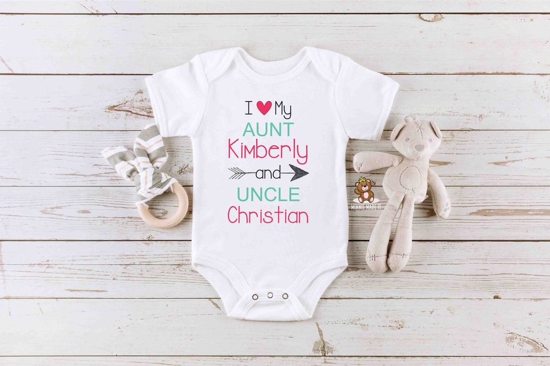 I Love My Aunt name and Uncle name Custom Name Gerber - Etsy Canada