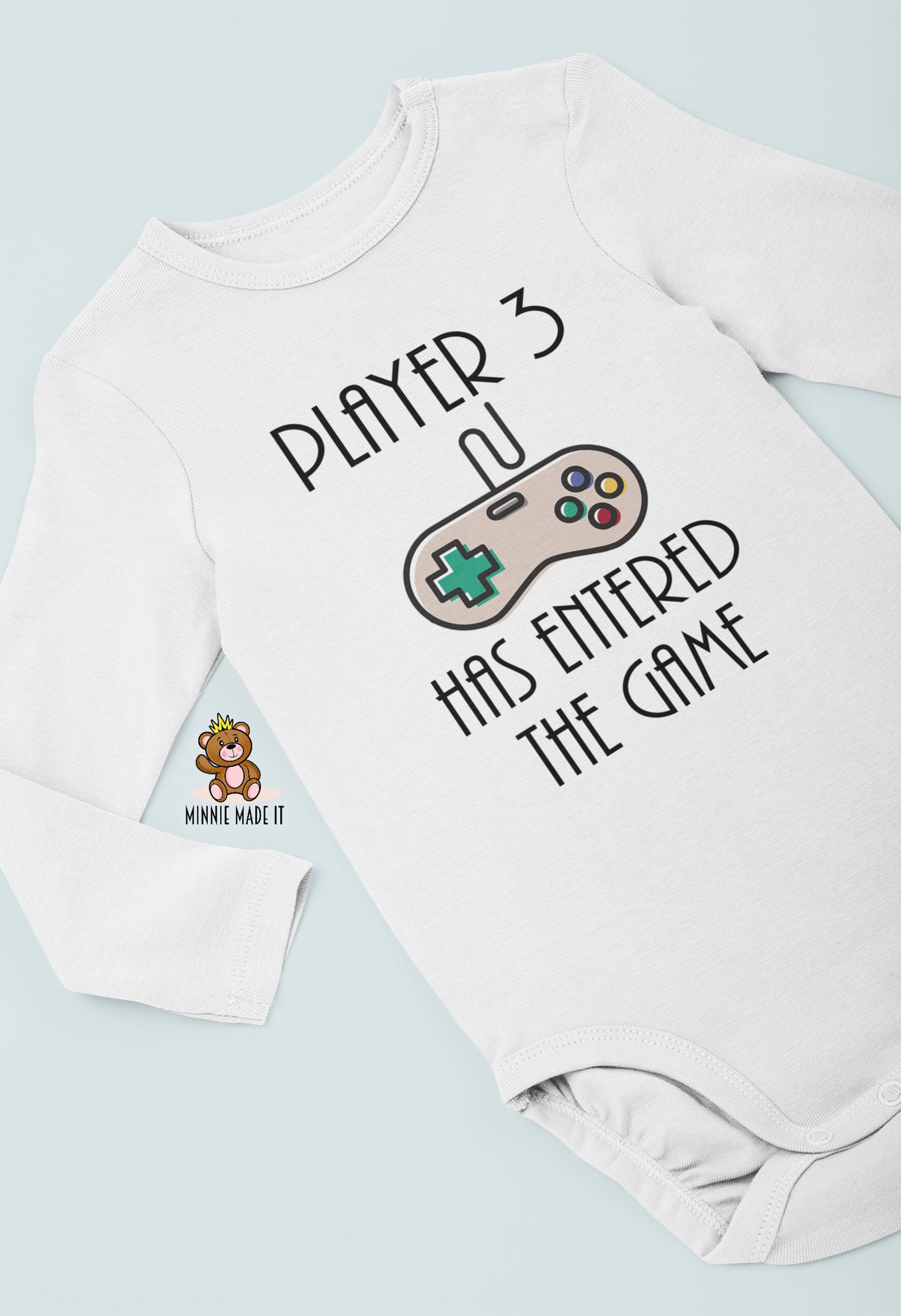 Pregnancy Announcement Onesie® Player 3 Has Entered the Game - Etsy