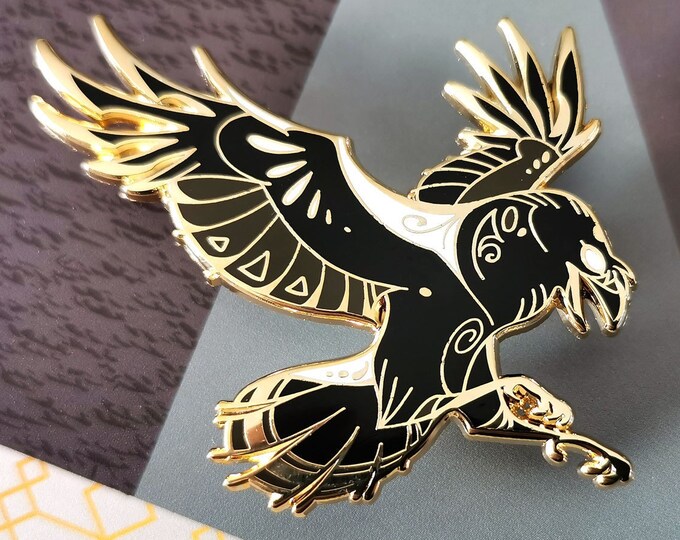 Raven & Jack-o-lantern Glow in the Dark Hard Enamel Pin - Etsy