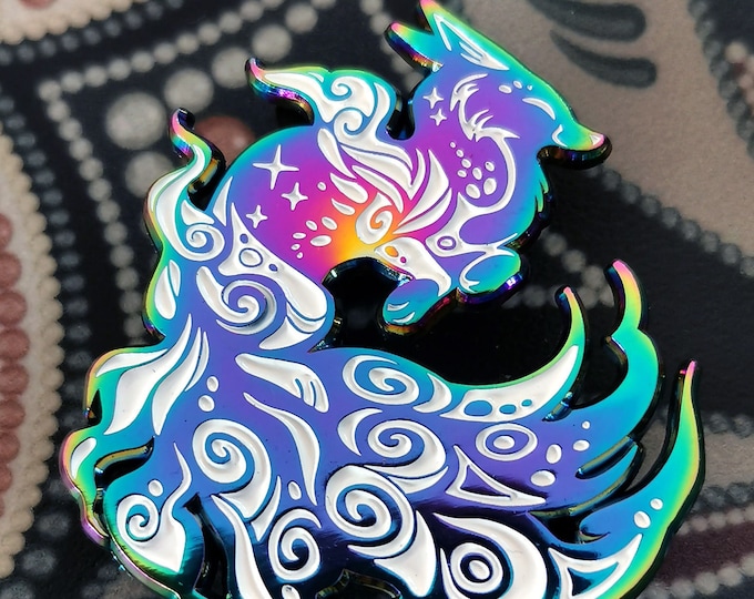 Galaxy Fox Rainbow Enamel Pin - Etsy