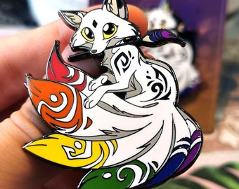 Pansexual Fox Pin LGBT Pride Soft Enamel Pin Badge Lapel LGBTQIA Fox ...