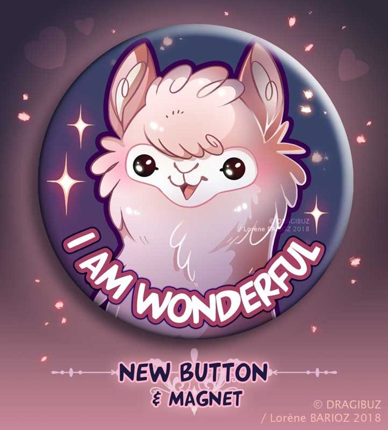 Alpaga i Am Wonderful Buttons & Magnets - Etsy