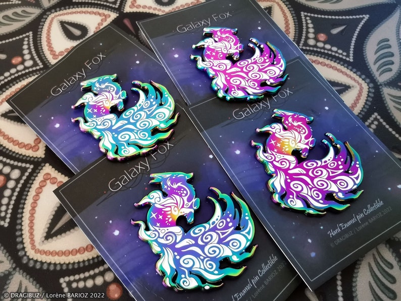 Galaxy Fox Rainbow Enamel Pin - Etsy