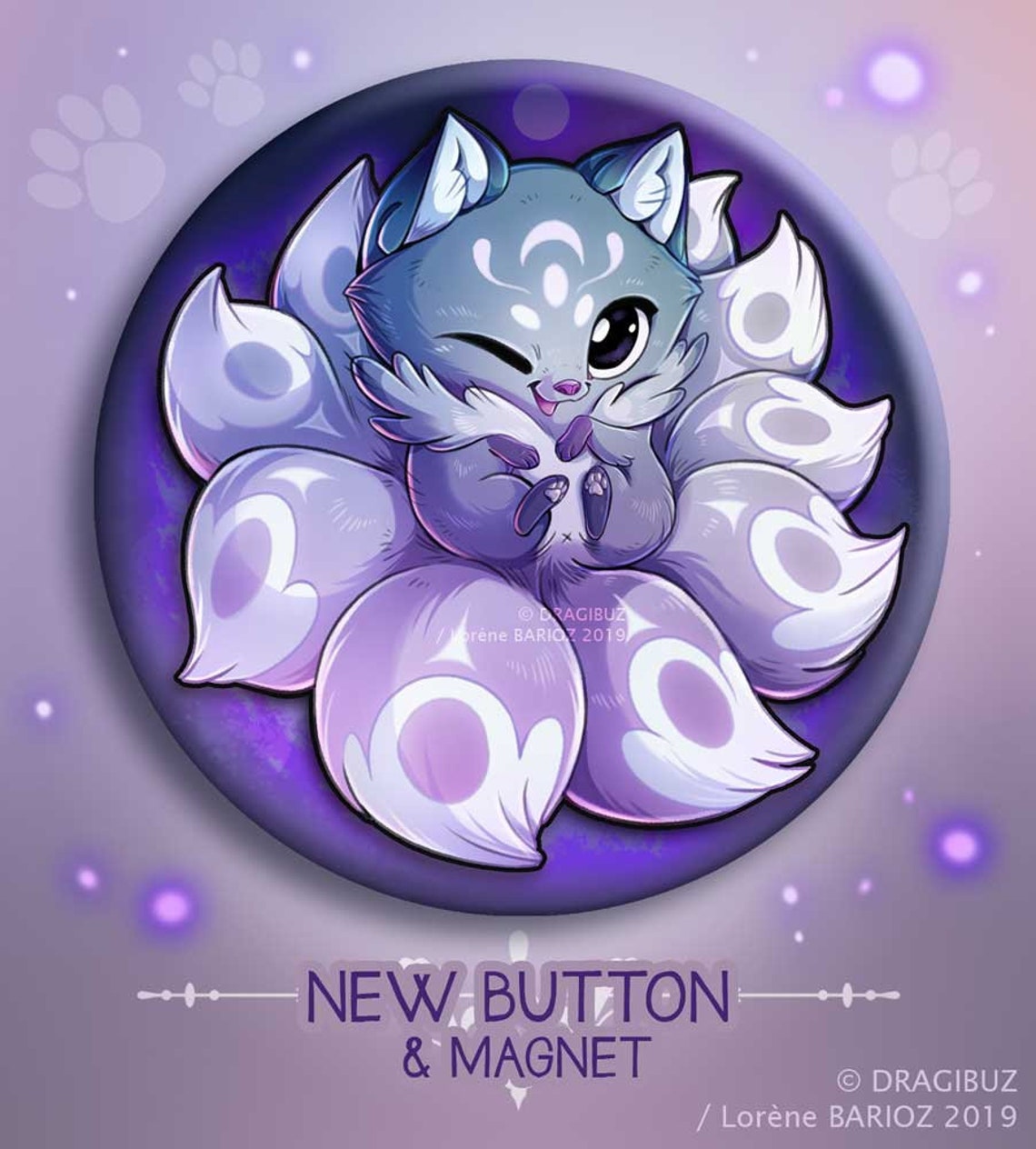 Baby Kitsune Buttons & Magnets | Etsy