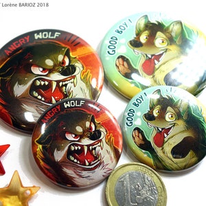 Angry Wolf - Good Boy ! Buttons & Magnets - Etsy