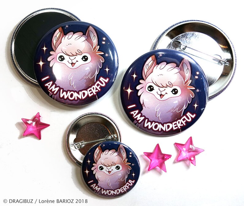 Alpaga "i Am Wonderful" Buttons & Magnets - Etsy