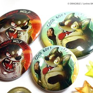 Angry Wolf - Good Boy ! Buttons & Magnets - Etsy
