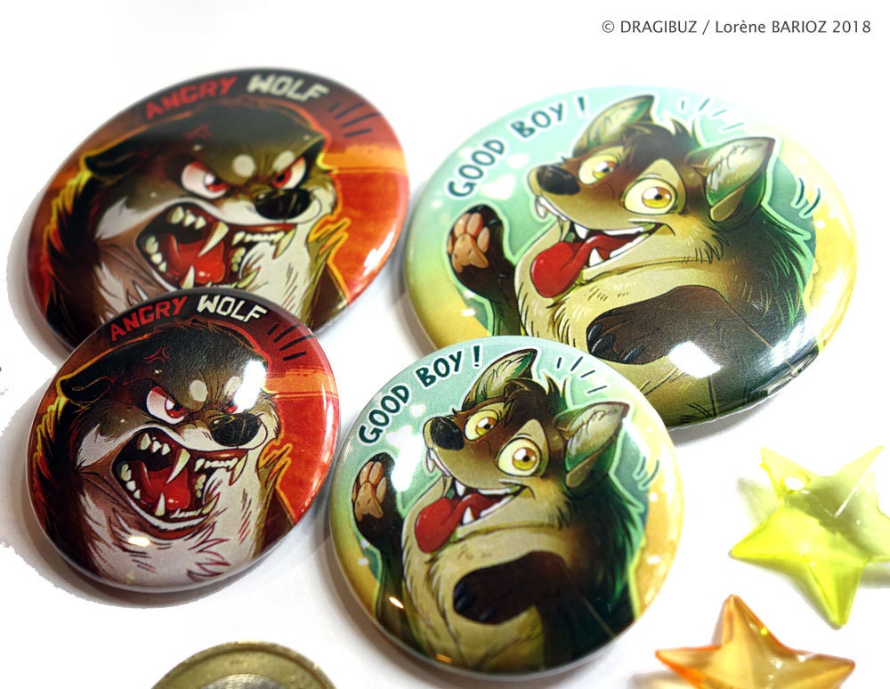 Angry Wolf Good Boy Buttons & Magnets - Etsy