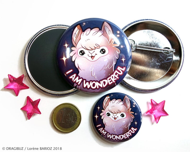 Alpaga i Am Wonderful Buttons & Magnets | Etsy