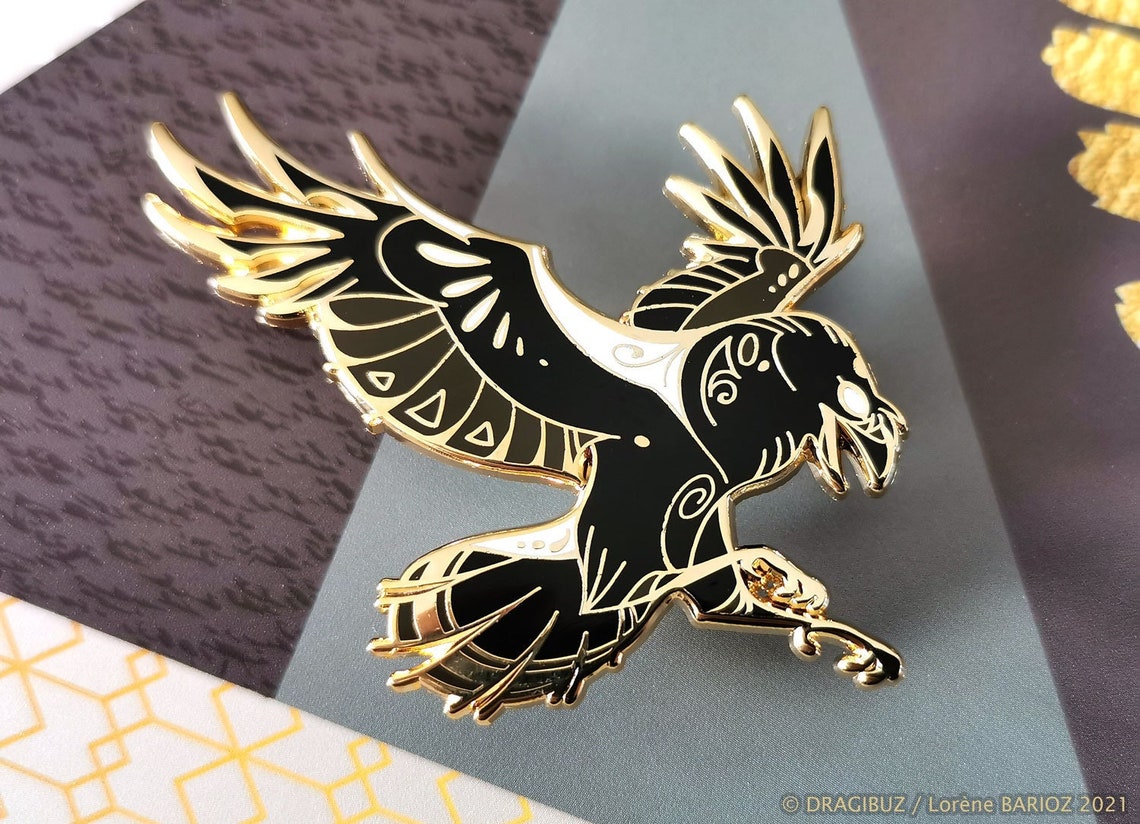 Crow Hard Enamel Pin - Etsy