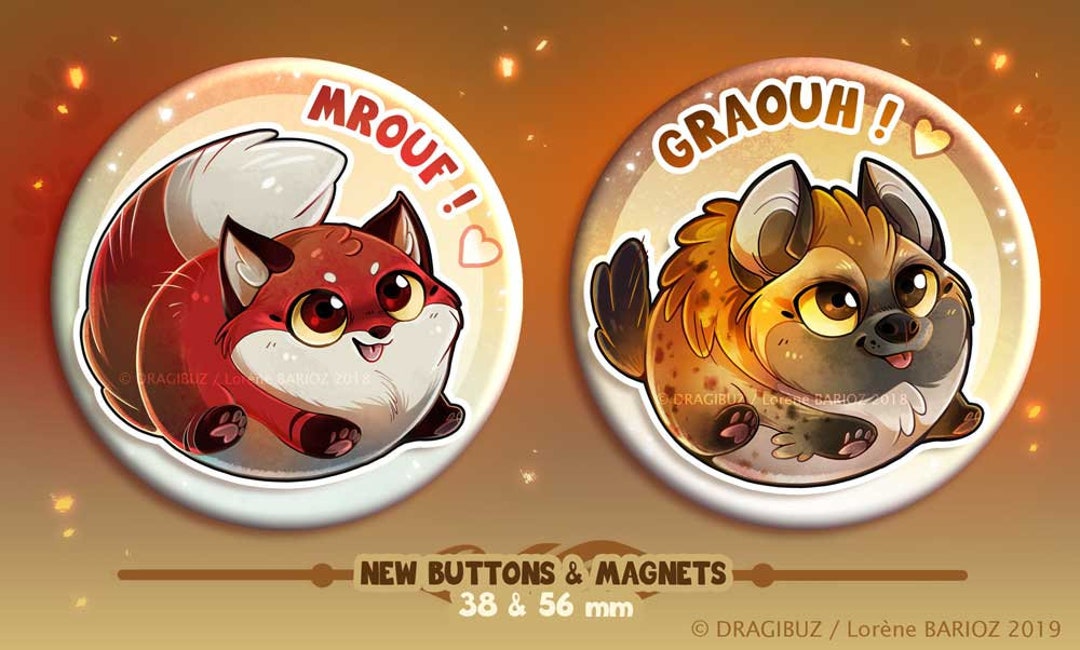 Potatofox / Potatohyena Buttons & Magnets - Etsy